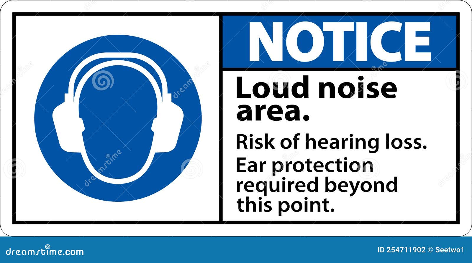Avis Bruit Fort Zone Risque De Perte Auditive Panneau Illustration de ...