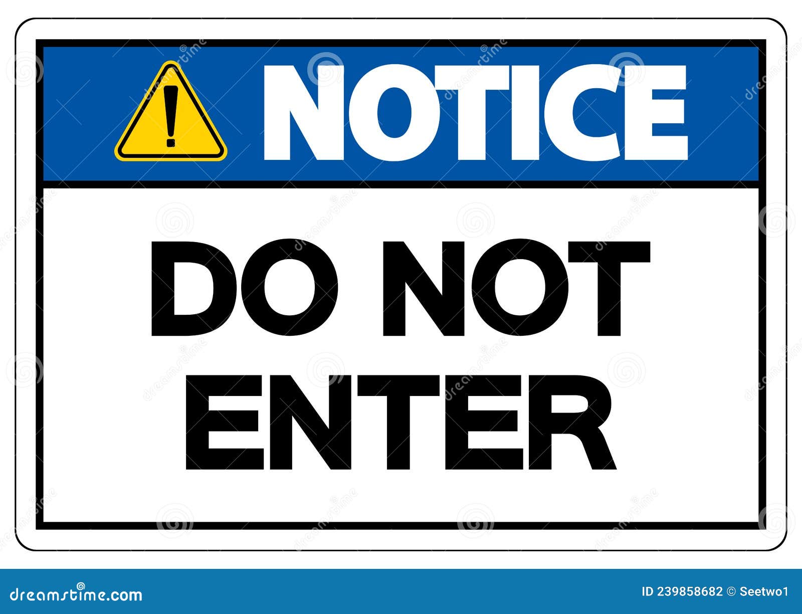 Avis Ne Pas Entrer De Symbole Sur Fond Blanc Illustration de Vecteur ...