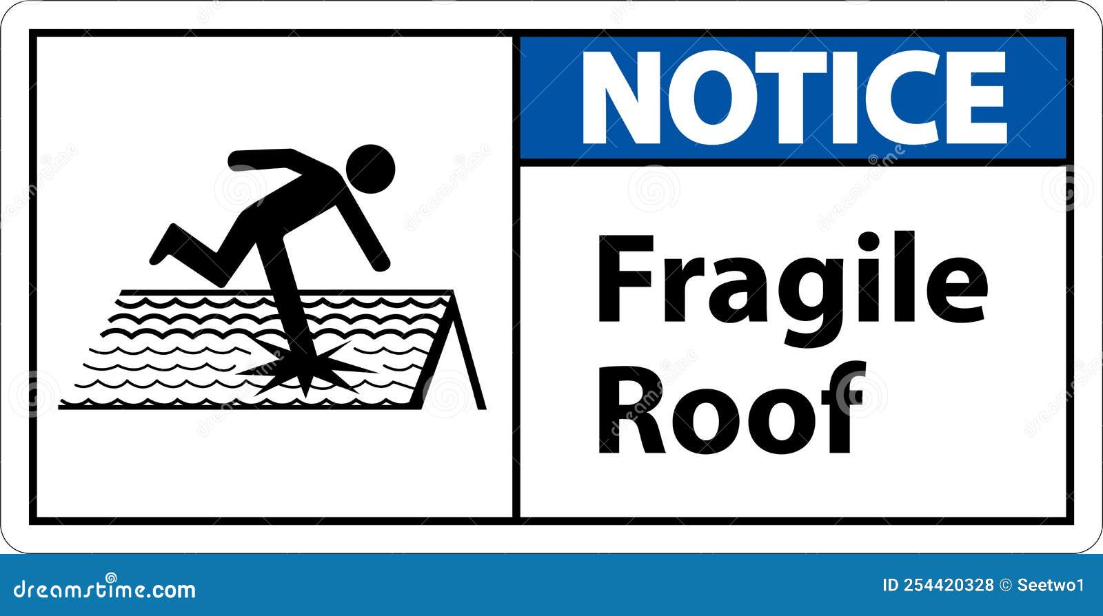 Avis Panneau De Toit Fragile Sur Fond Blanc Illustration de Vecteur ...