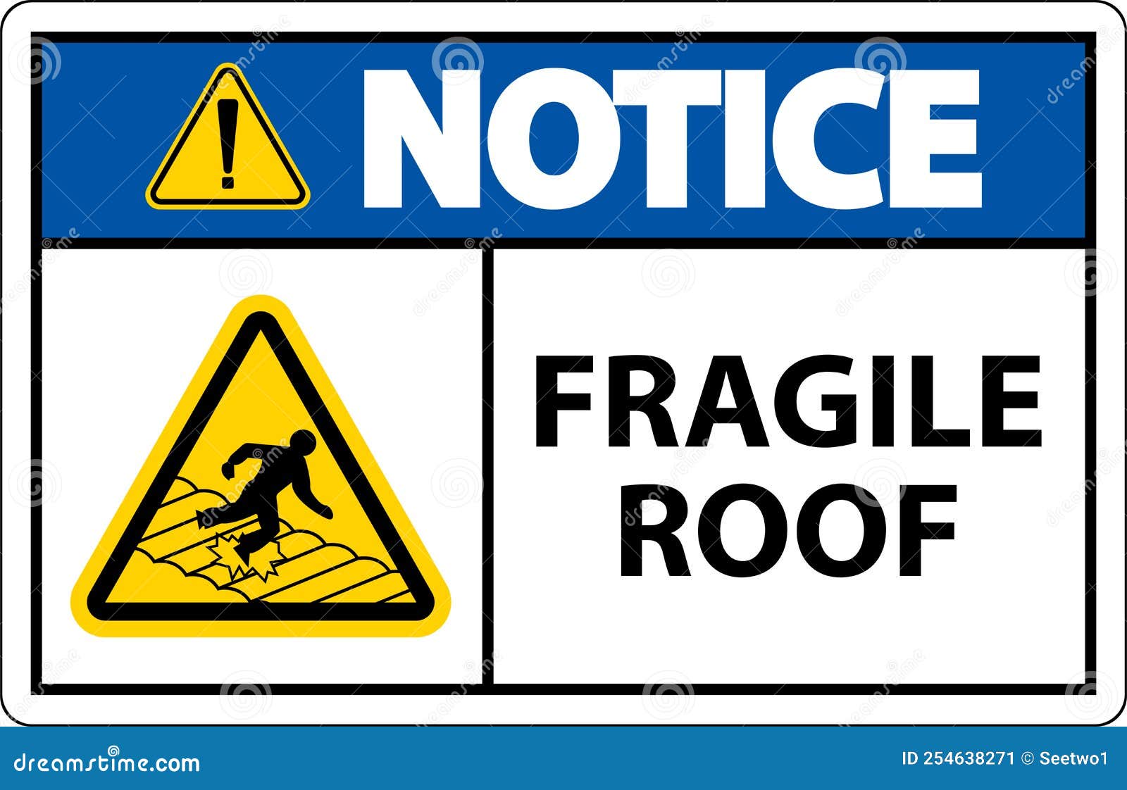 Avis Panneau De Toit Fragile Sur Fond Blanc Illustration de Vecteur ...