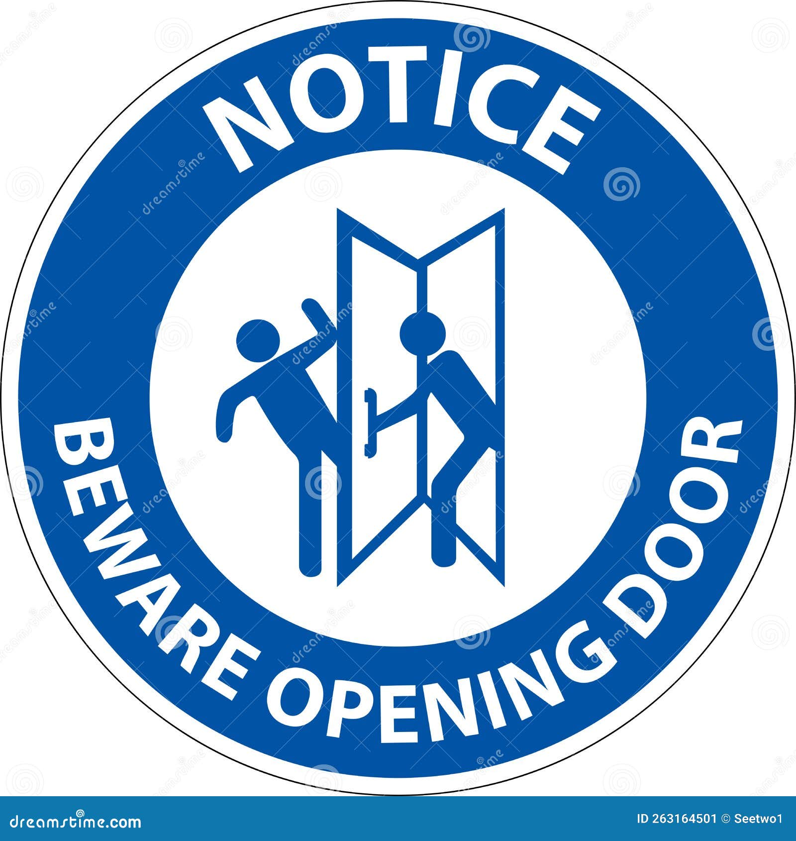 Aviso Com O Sinal De Abertura Da Porta Em Fundo Branco Ilustração do ...