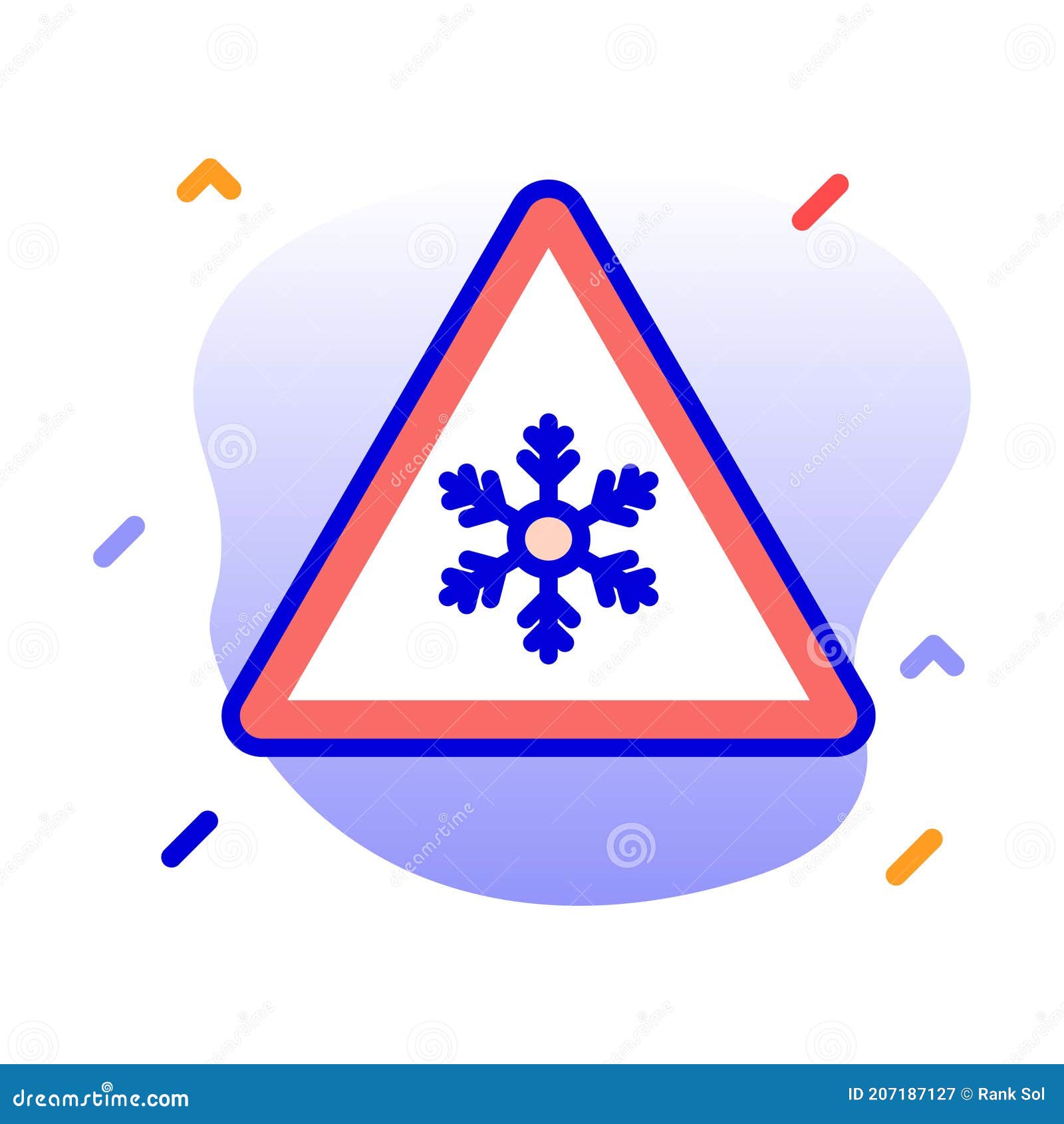 Aviso De Nieve Frío Copo De Nieve Icono De Vector Completamente ...
