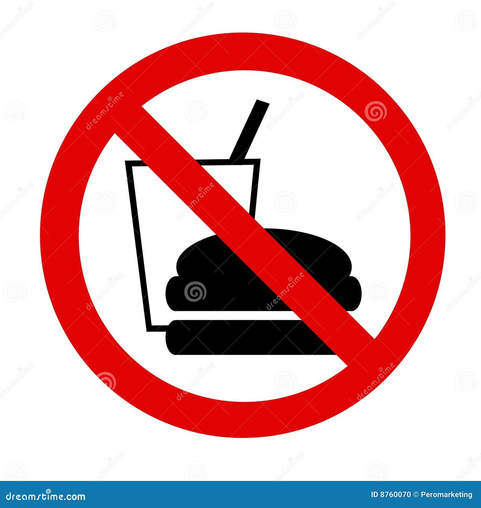 Aviso Prohibido Alimento Foto de archivo - Imagen: 8760070
