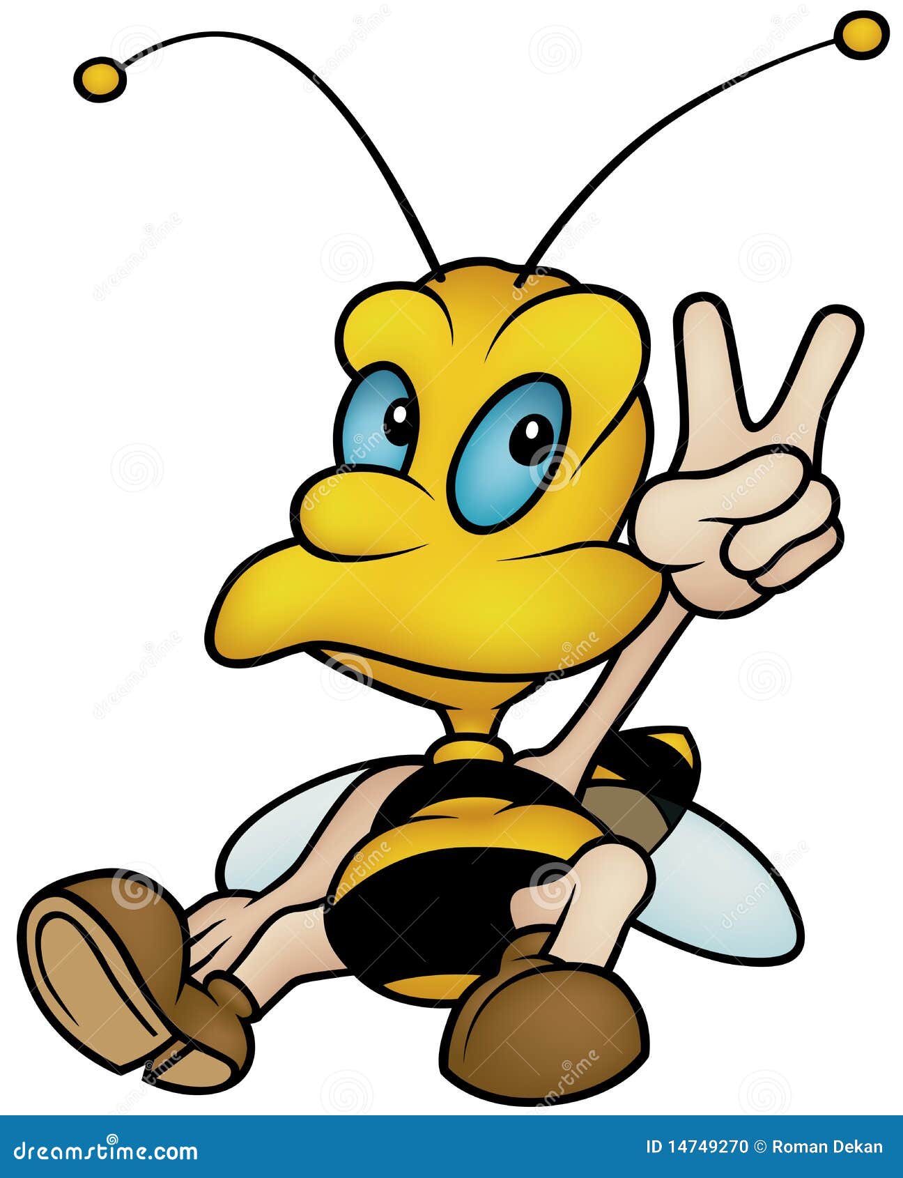 Avispa que se sienta ilustración del vector. Ilustración de aislado ...