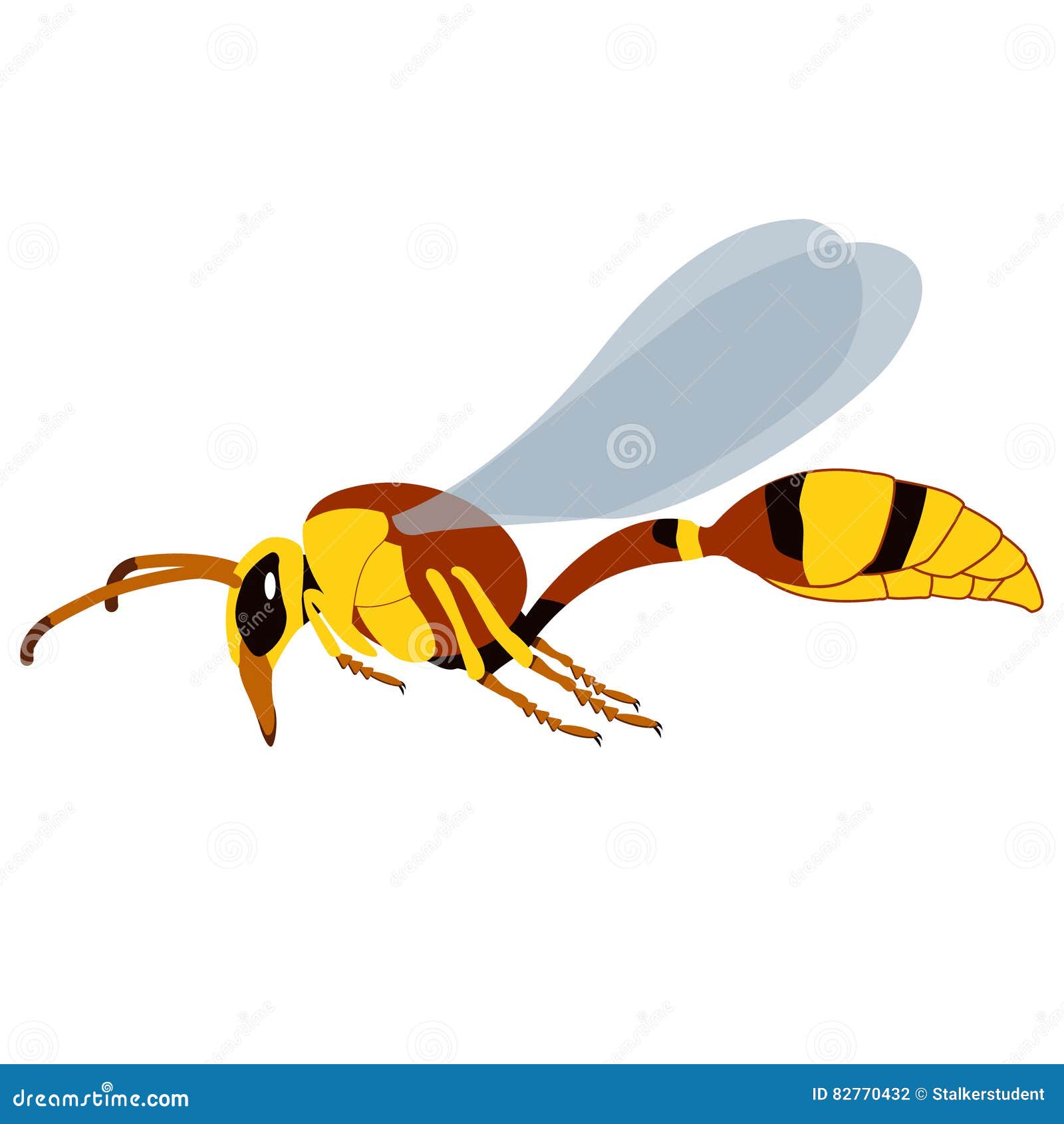 Avispa realista Vector stock de ilustración. Ilustración de vuelo ...