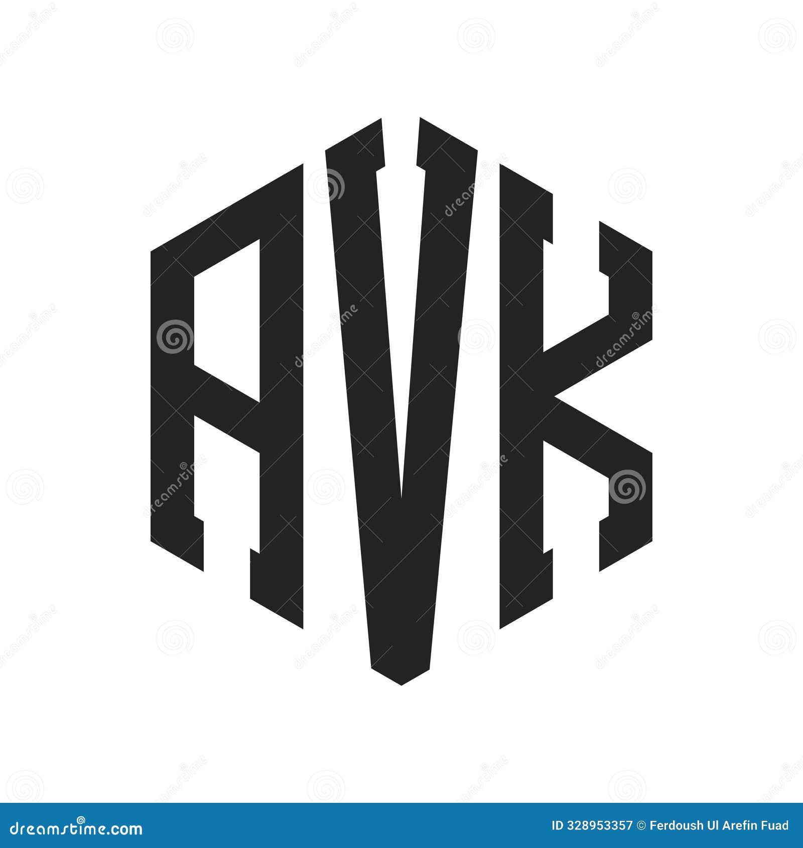 AVK Logo Design. Initial Letter AVK Monogram Logo Using Hexagon Shape ...