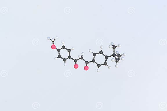 Avobenzone Molecule, Isolated Molecular Model. 3D Rendering Stock ...