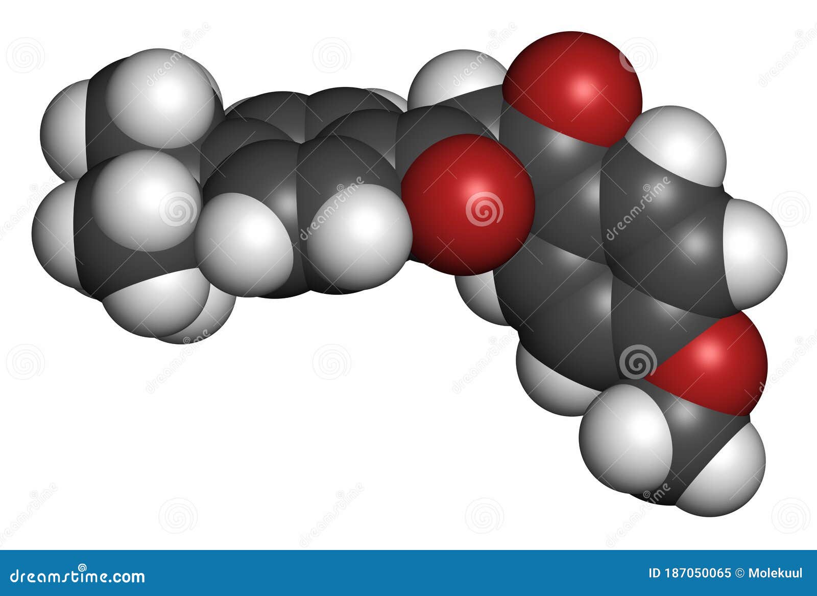 Avobenzone Sunscreen Molecule (UV Filter). Atoms are Represented As ...