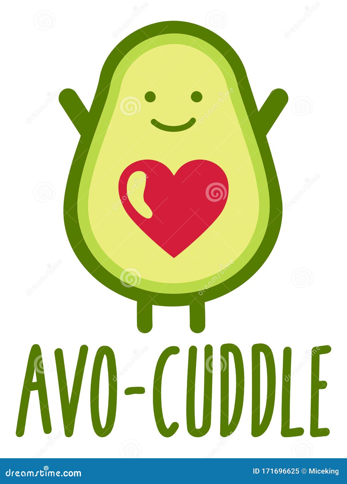 Avocado avo cuddle stock vector. Illustration of symbol - 171696625