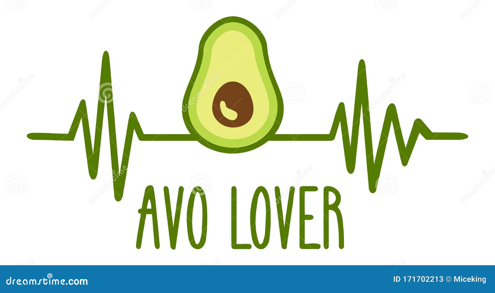Avocado Avo Lover Heartbeat Stock Vector - Illustration of icon, heart ...