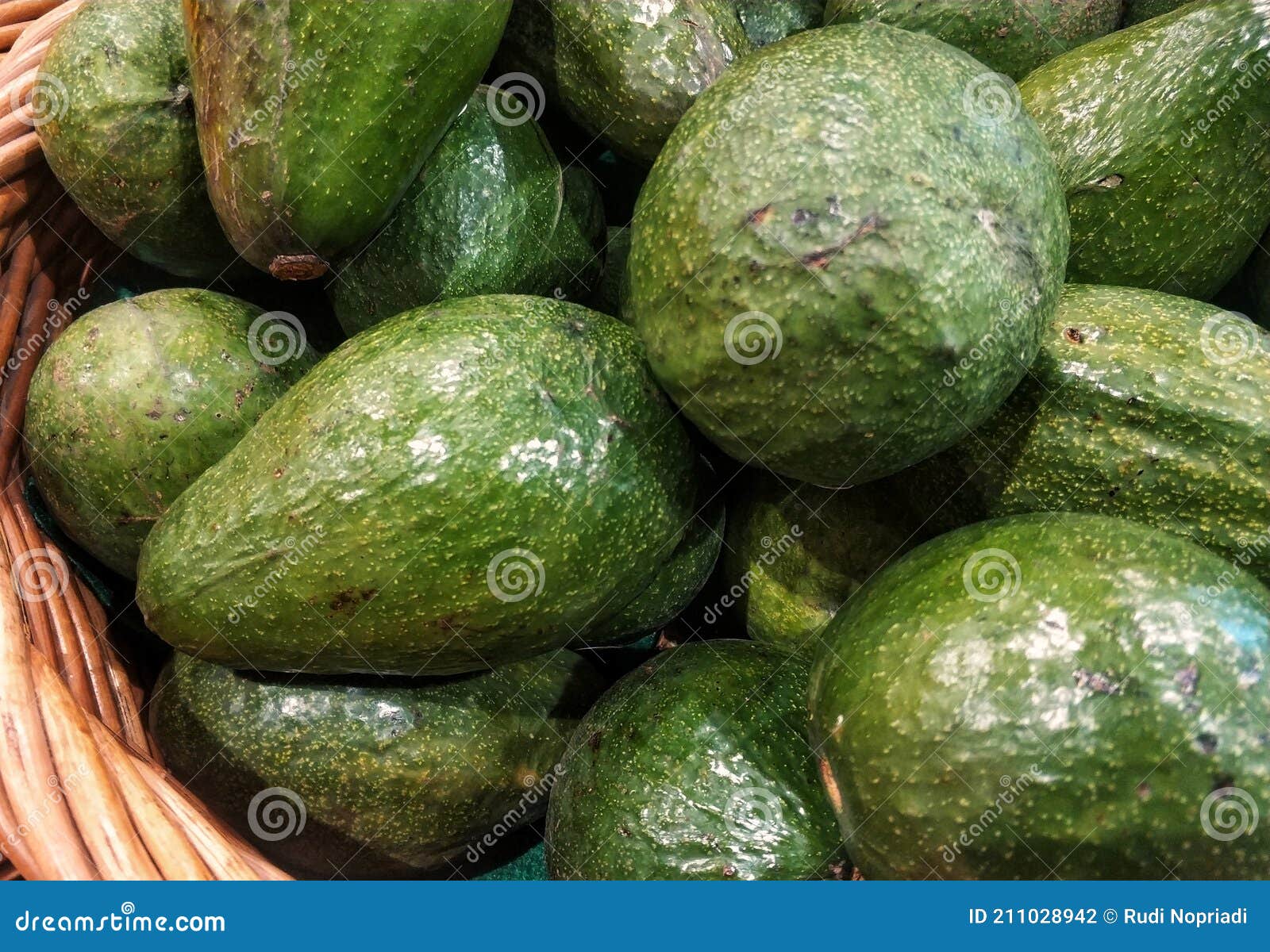 The Avocado in the basket. stock photo. Image of fruit - 211028942