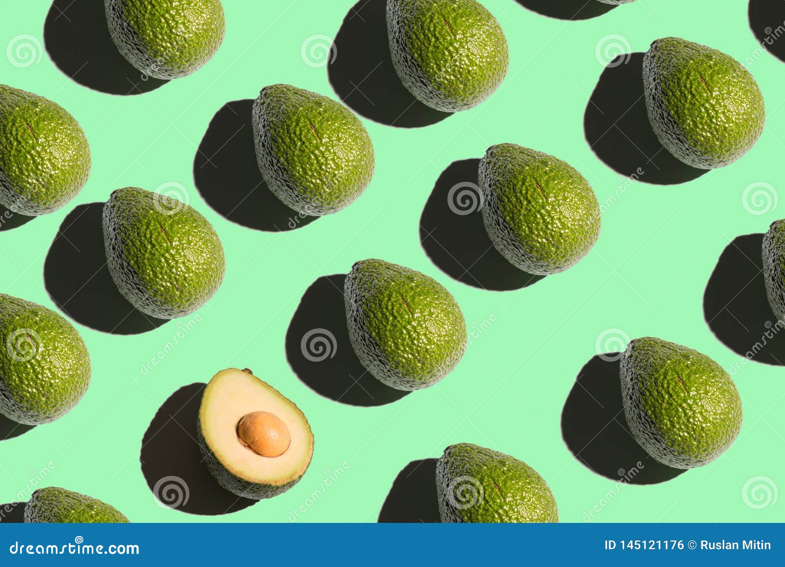 Avocado on a Bright Colored Background. Bright Collage Stock Photo ...