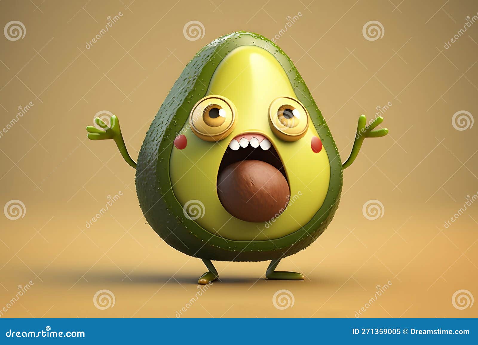Avocado cartoon character. stock illustration. Illustration of ...