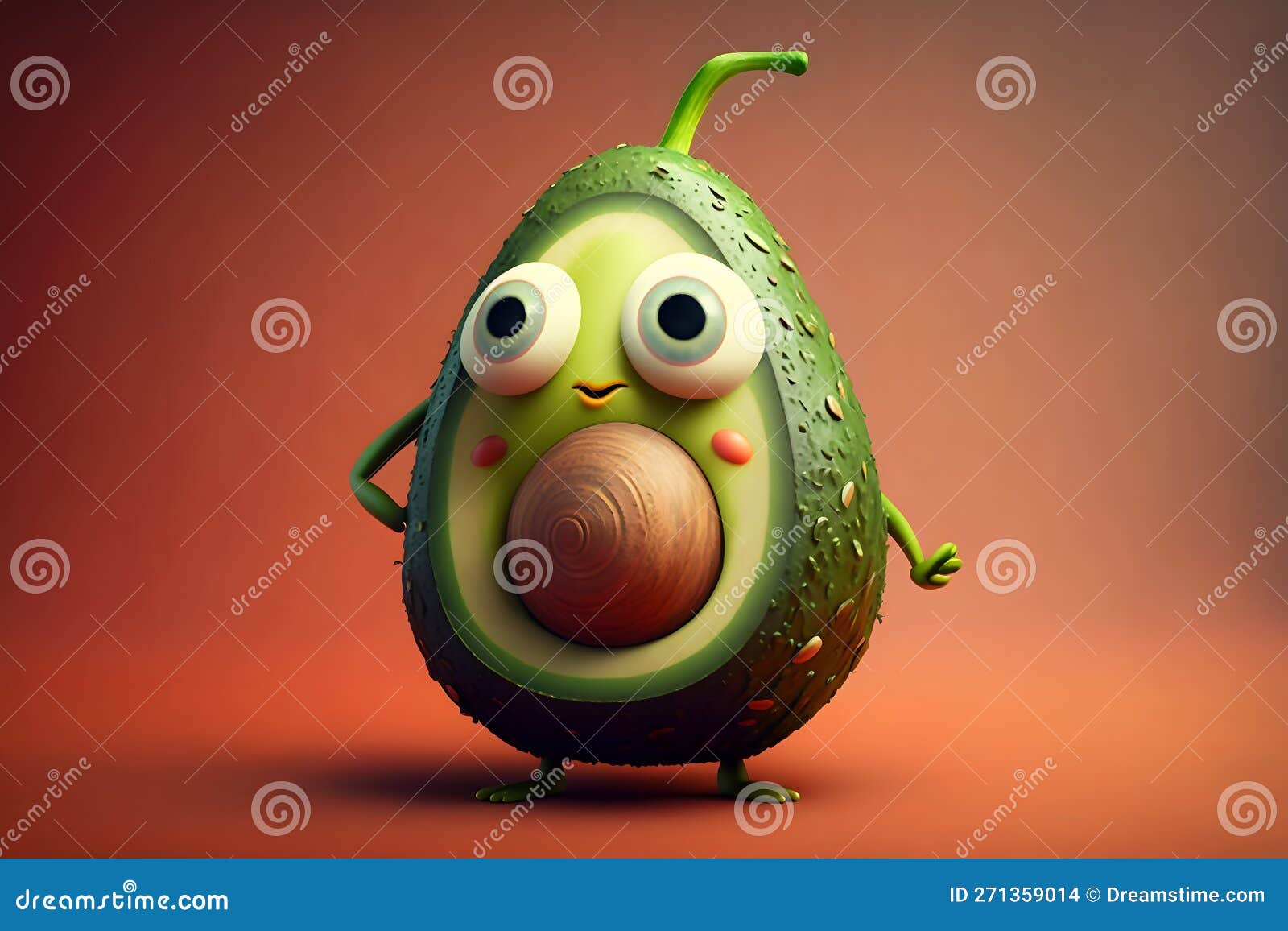 Avocado cartoon character. stock illustration. Illustration of cartoon ...