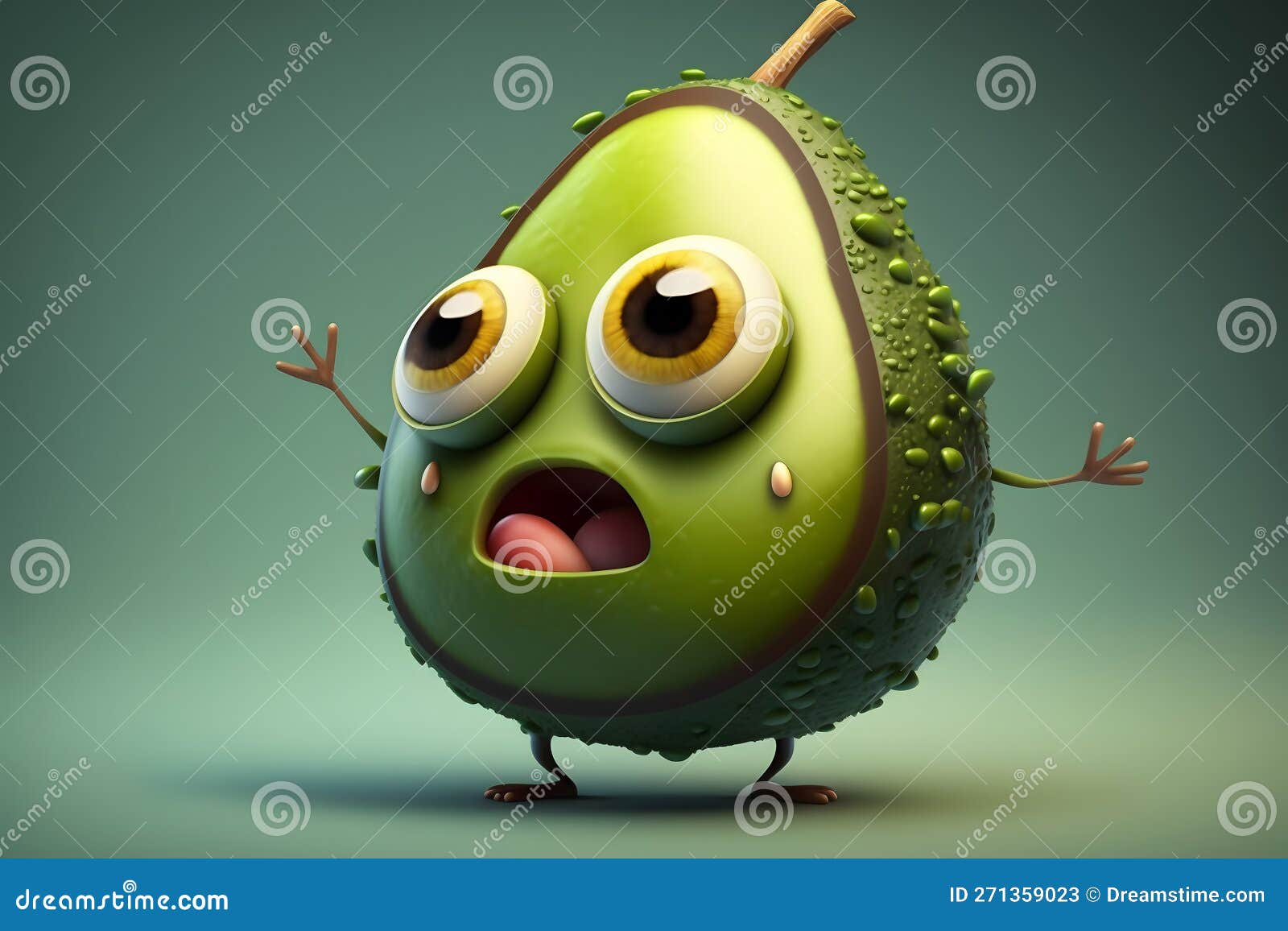 Avocado cartoon character. stock illustration. Illustration of drawing ...