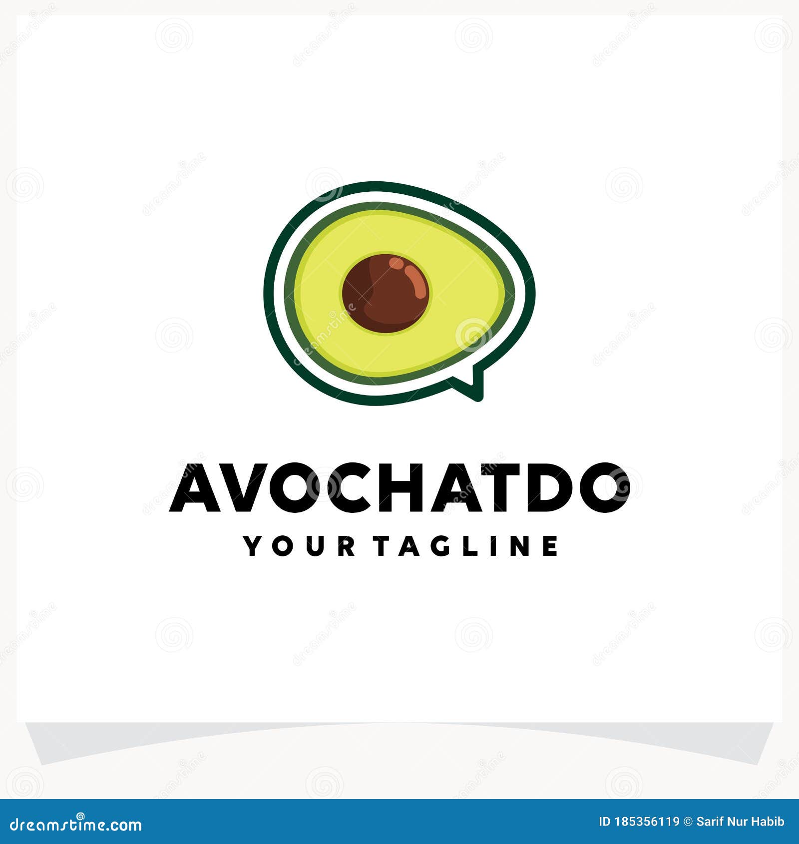 Avocado Chat Logo Design Template Stock Vector - Illustration of market ...