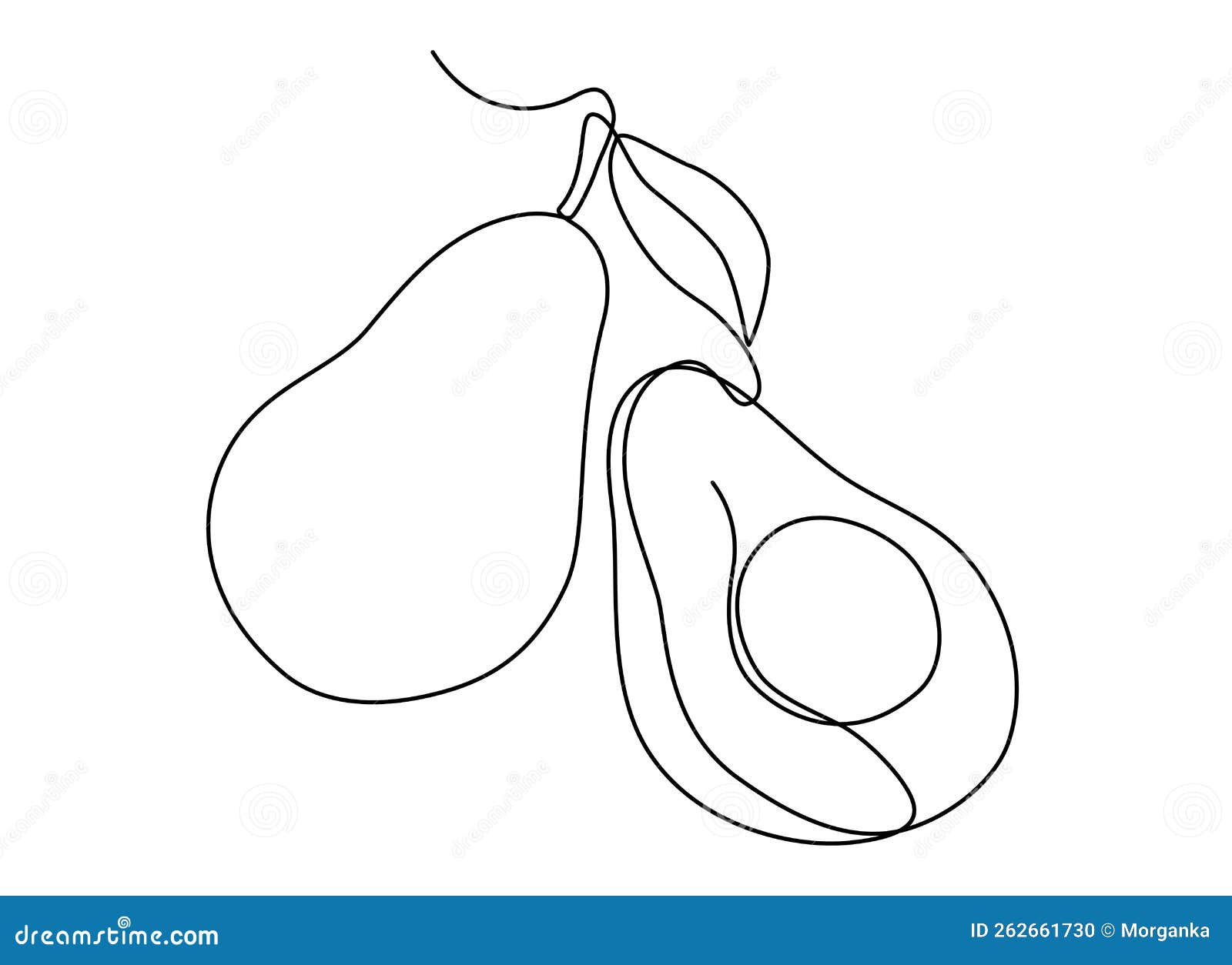 Avocado Continuous Line Drawing Vector Stock Vector - Illustration of ...
