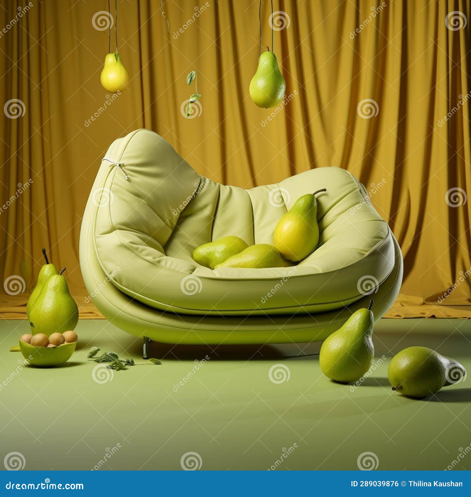 Avocado Couch Ai Generated Image Stock Illustration - Illustration of ...