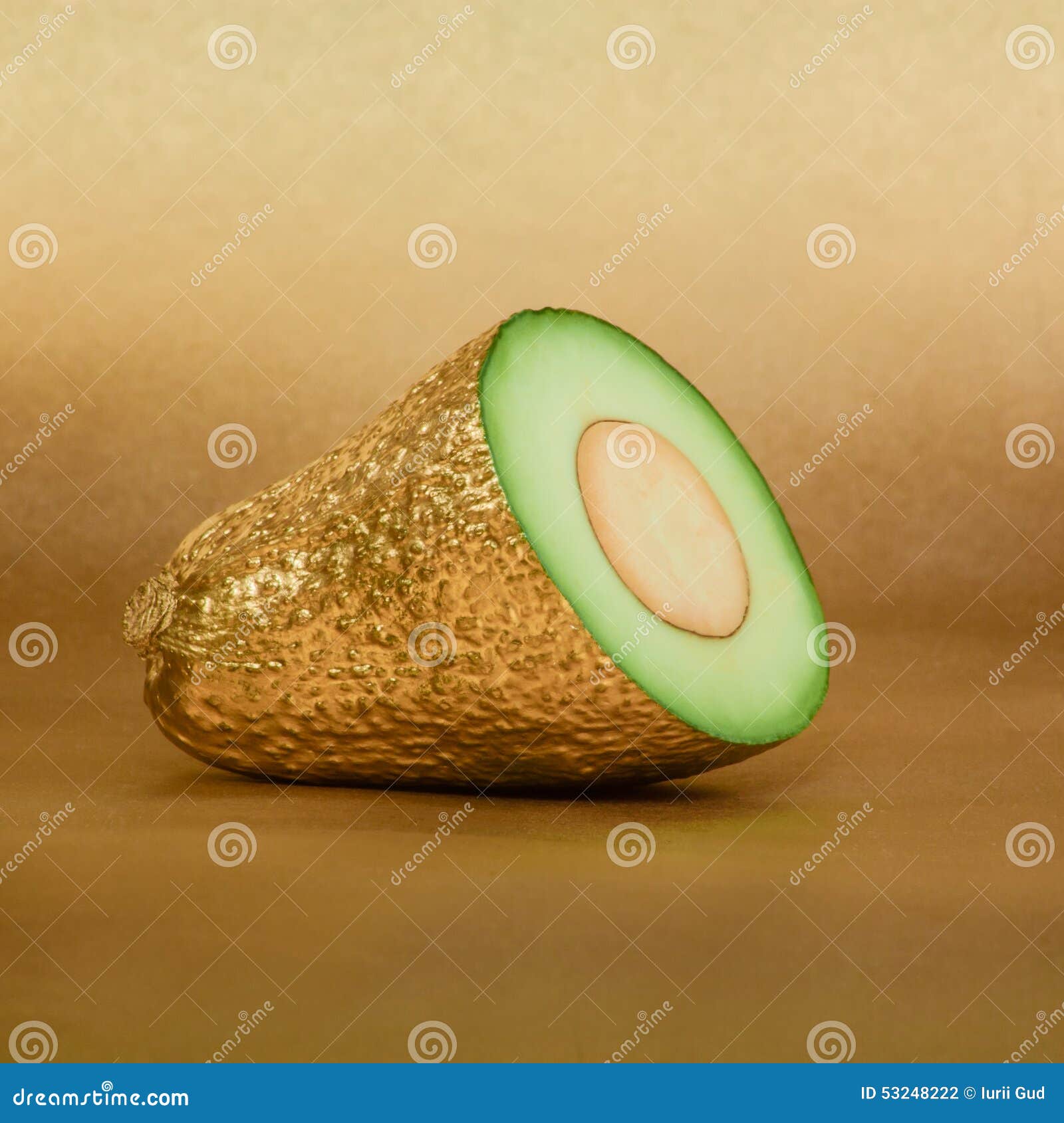 Avocado Cut Golden Peel Gold Background Stock Photos - Free & Royalty ...