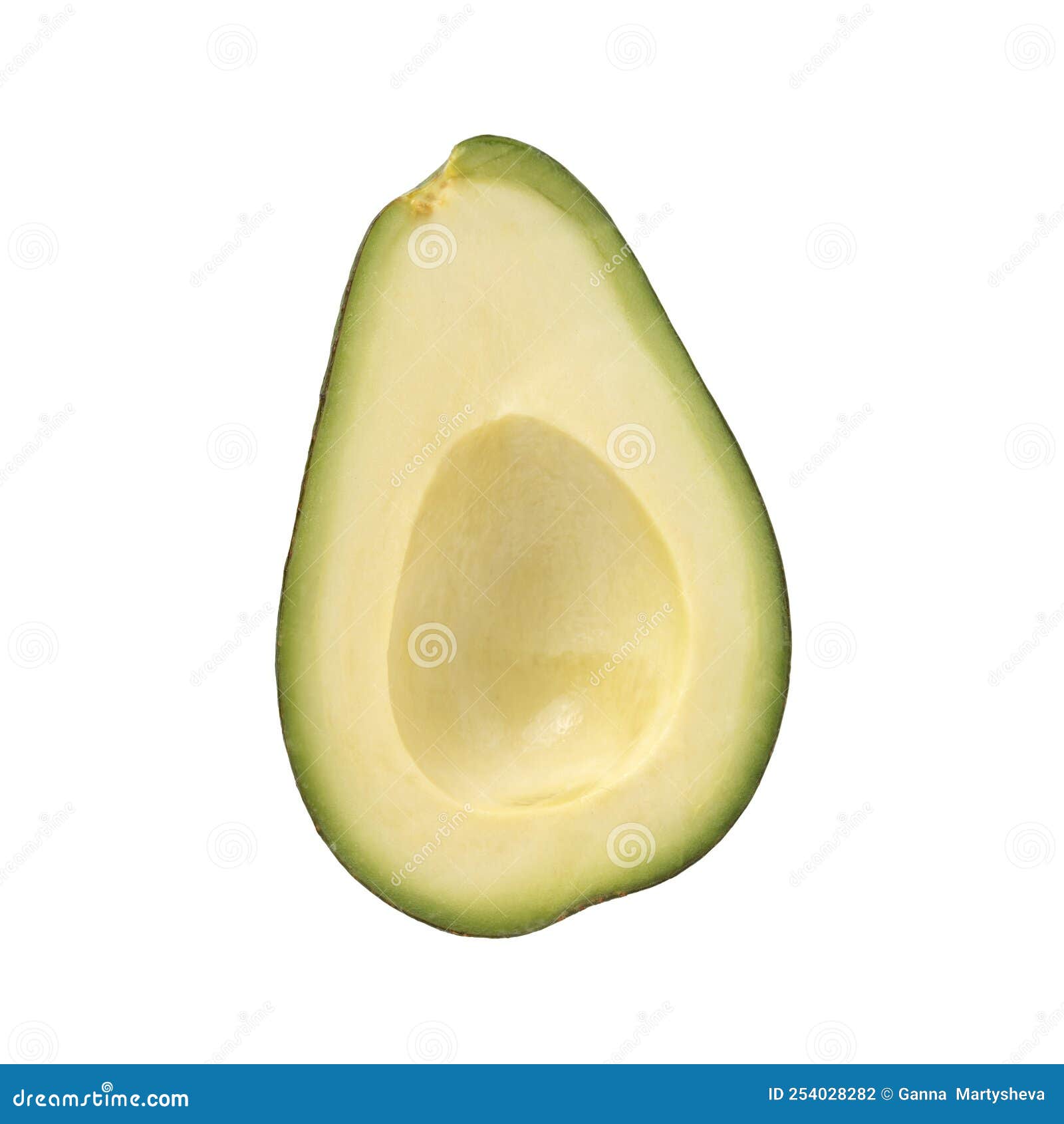 Avocado Cut in Half Isolated on White Background Stock Photo - Image of ...