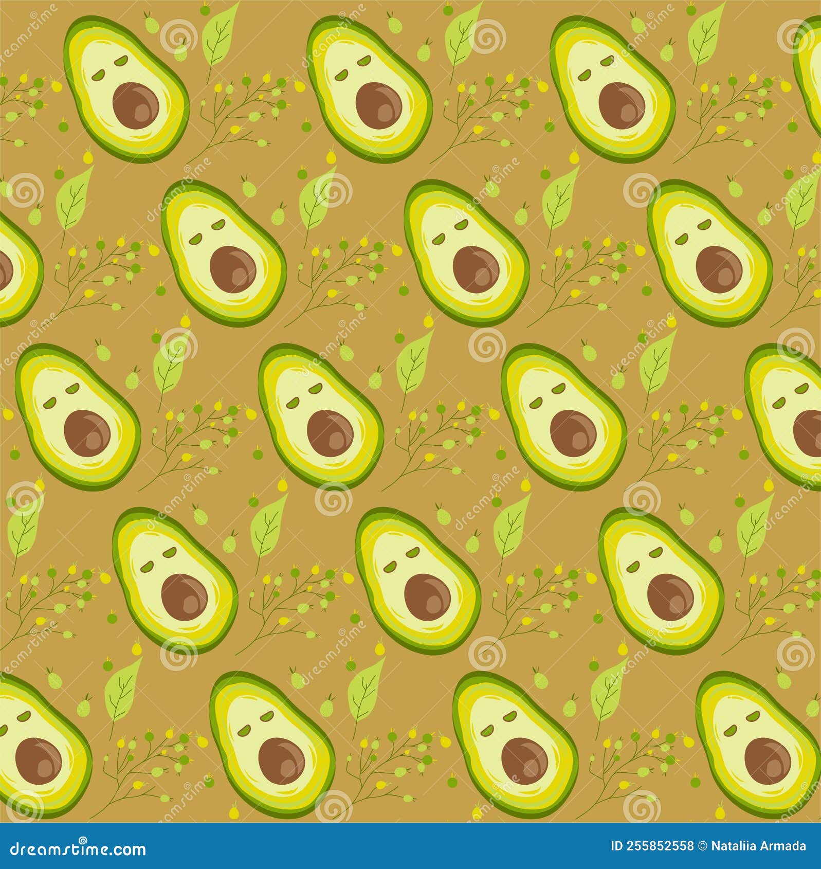 Avocado design pattern stock vector. Illustration of element - 255852558