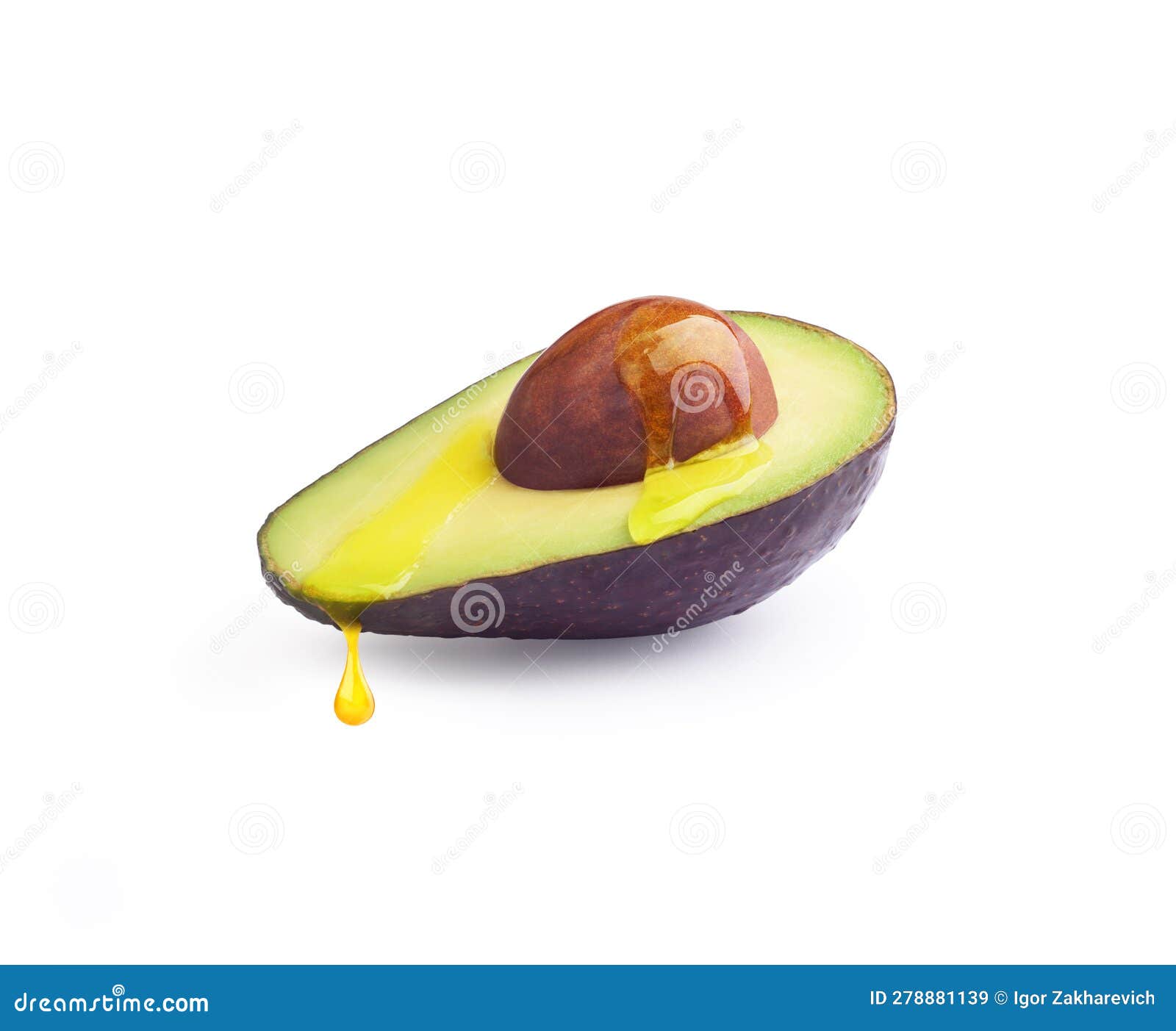Avocado with a Drop of Oil on a White Background Stock Image - Image of ...