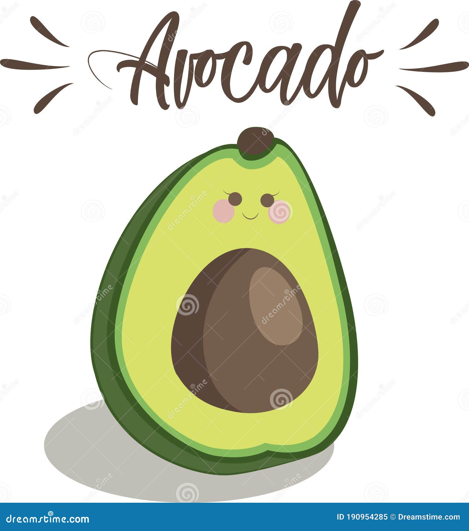 Avocado with face stock vector. Illustration of eating - 190954285