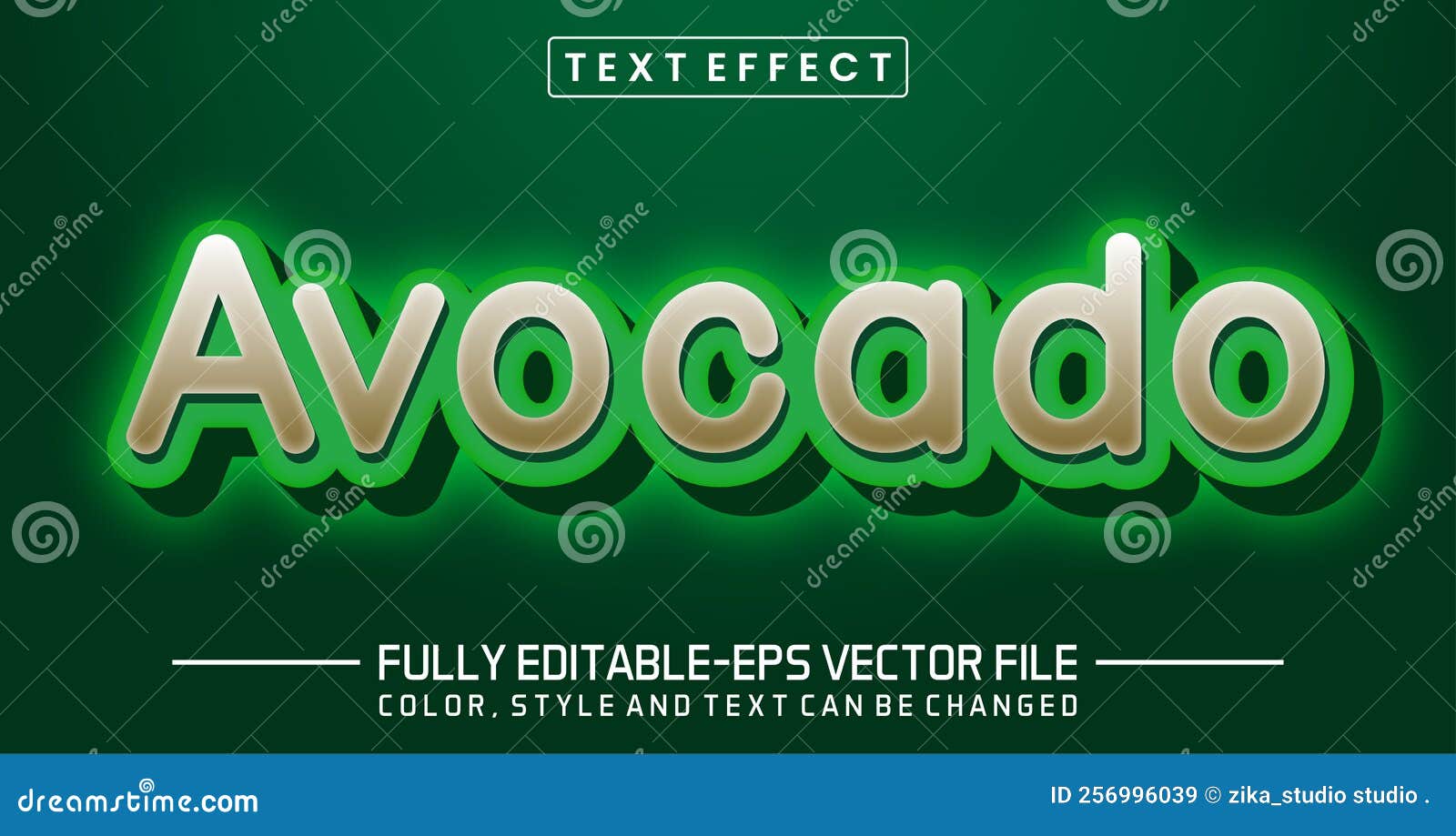 Avocado Font Text Effect Editable Stock Vector - Illustration of ...