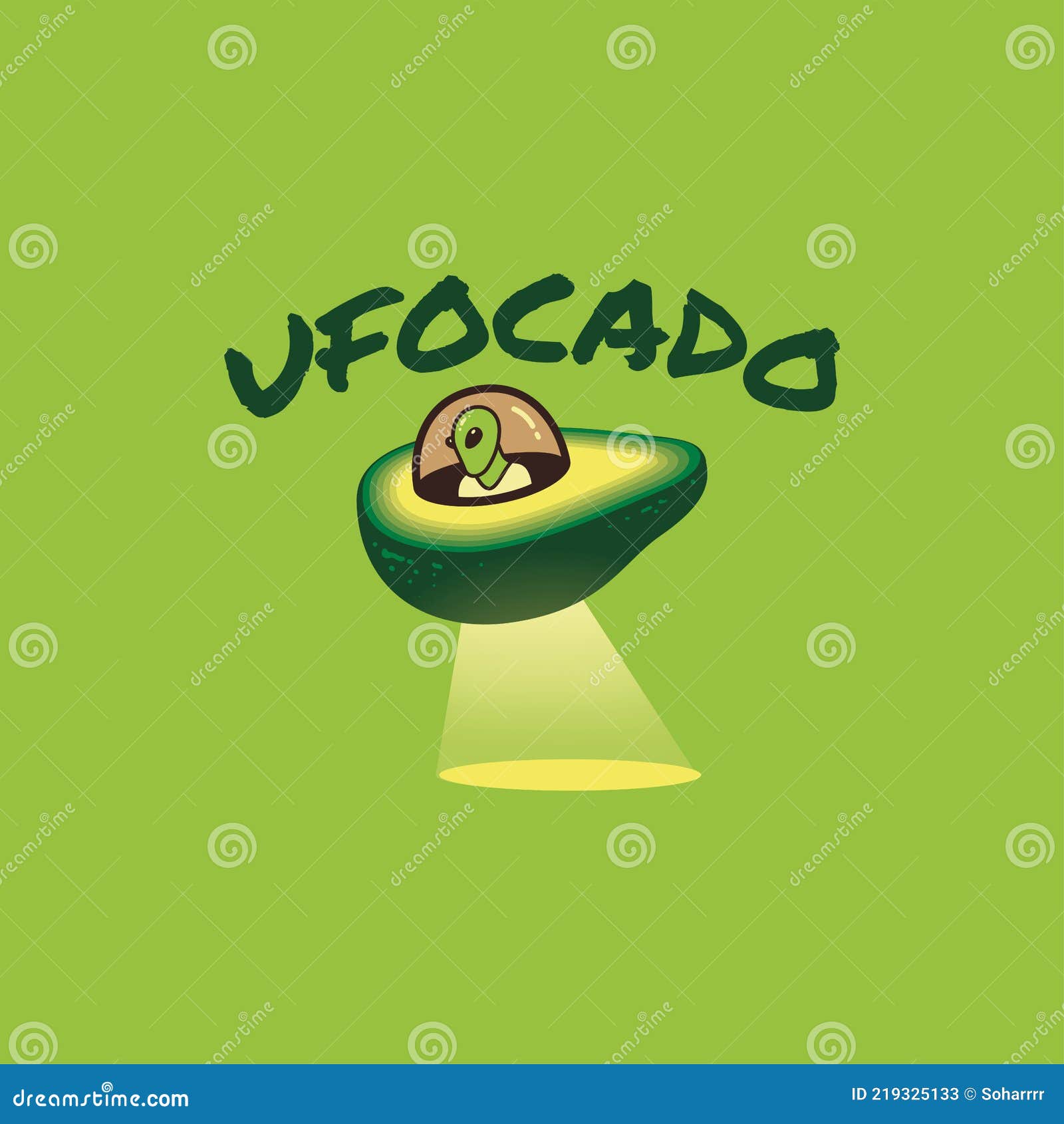 Avocado Fruit As Ufo and Alien Vector Logo Concept Stock Illustration ...