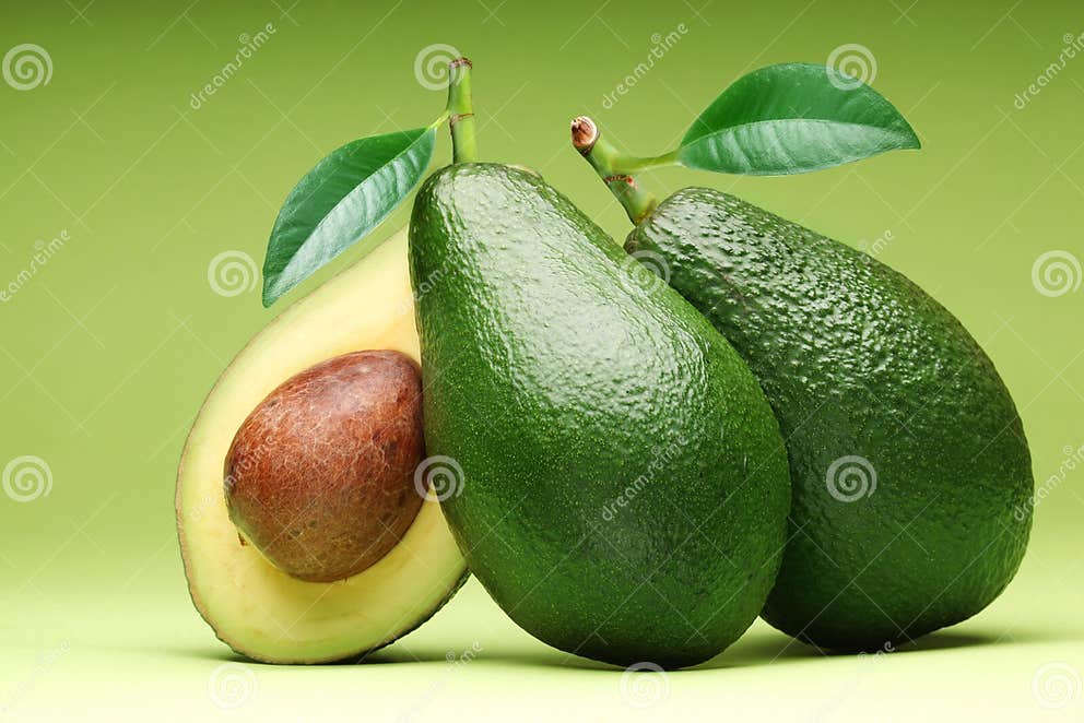 Avocado on a green. stock photo. Image of tropical, fruit - 27157702