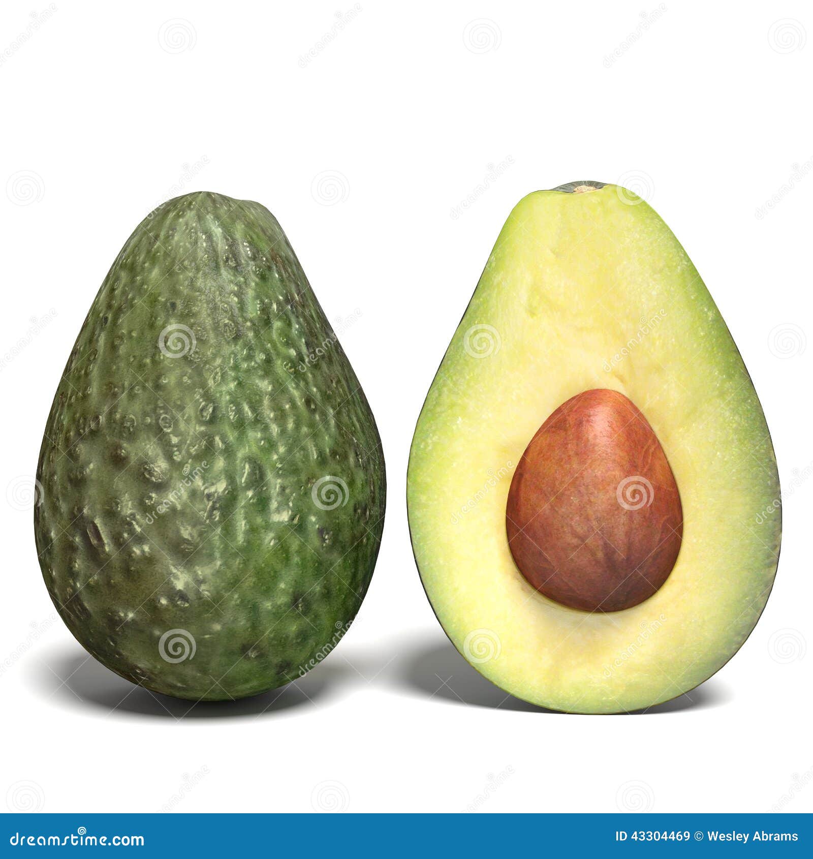 Avocado - Half, Whole And Avocado Tree With Leaves In Pot. Cartoon Hand ...