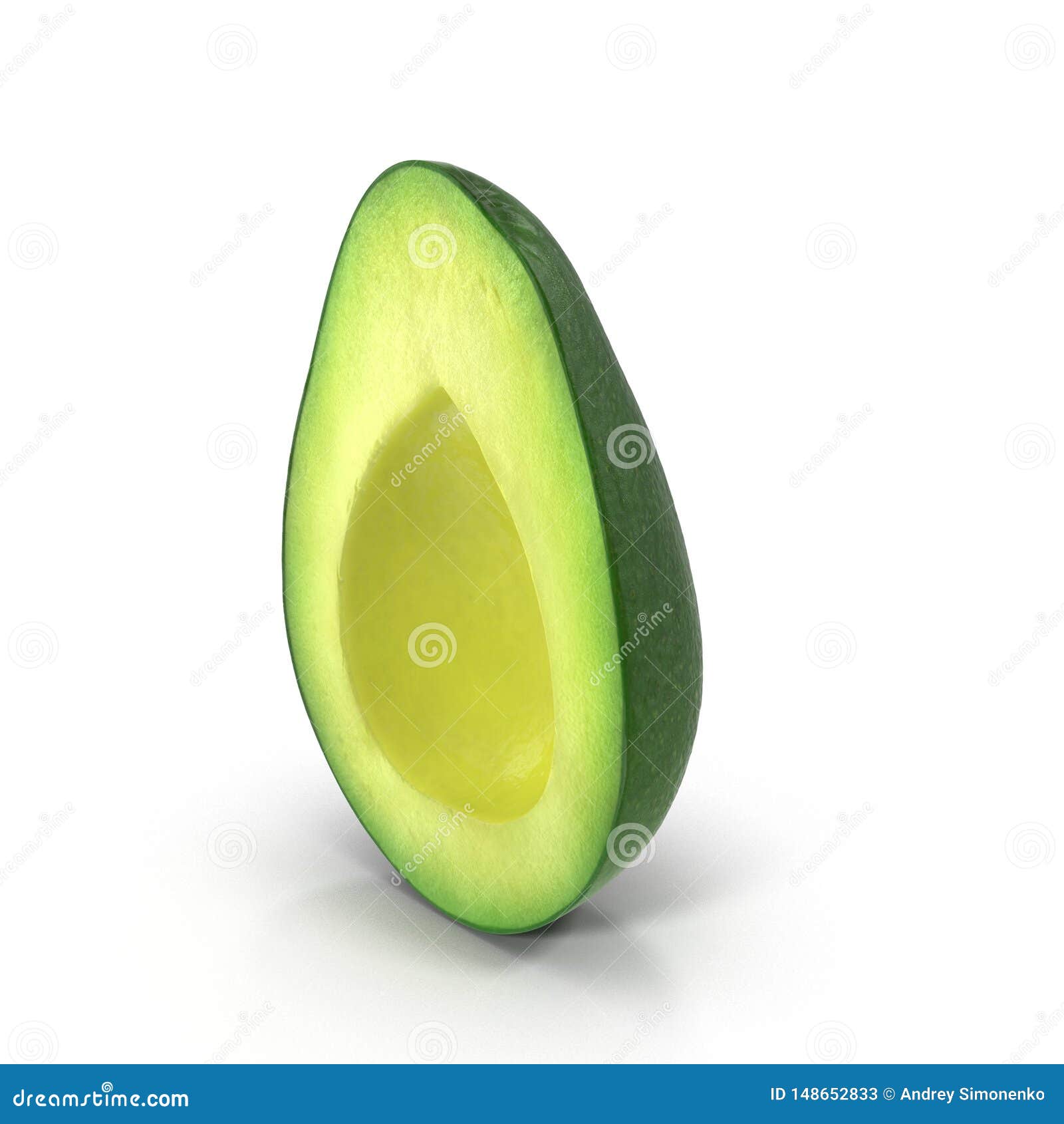 Avocado Half Isolated on White Background 3D Illustration Stock ...