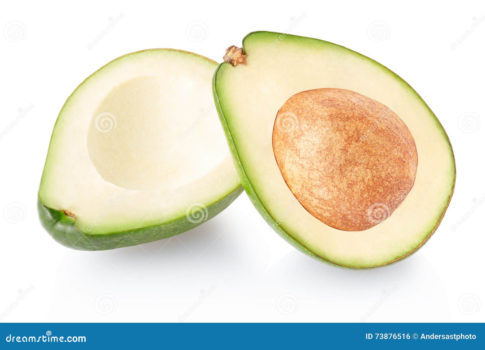 Avocado Half Isolated on White Stock Photo - Image of slice, clipping ...
