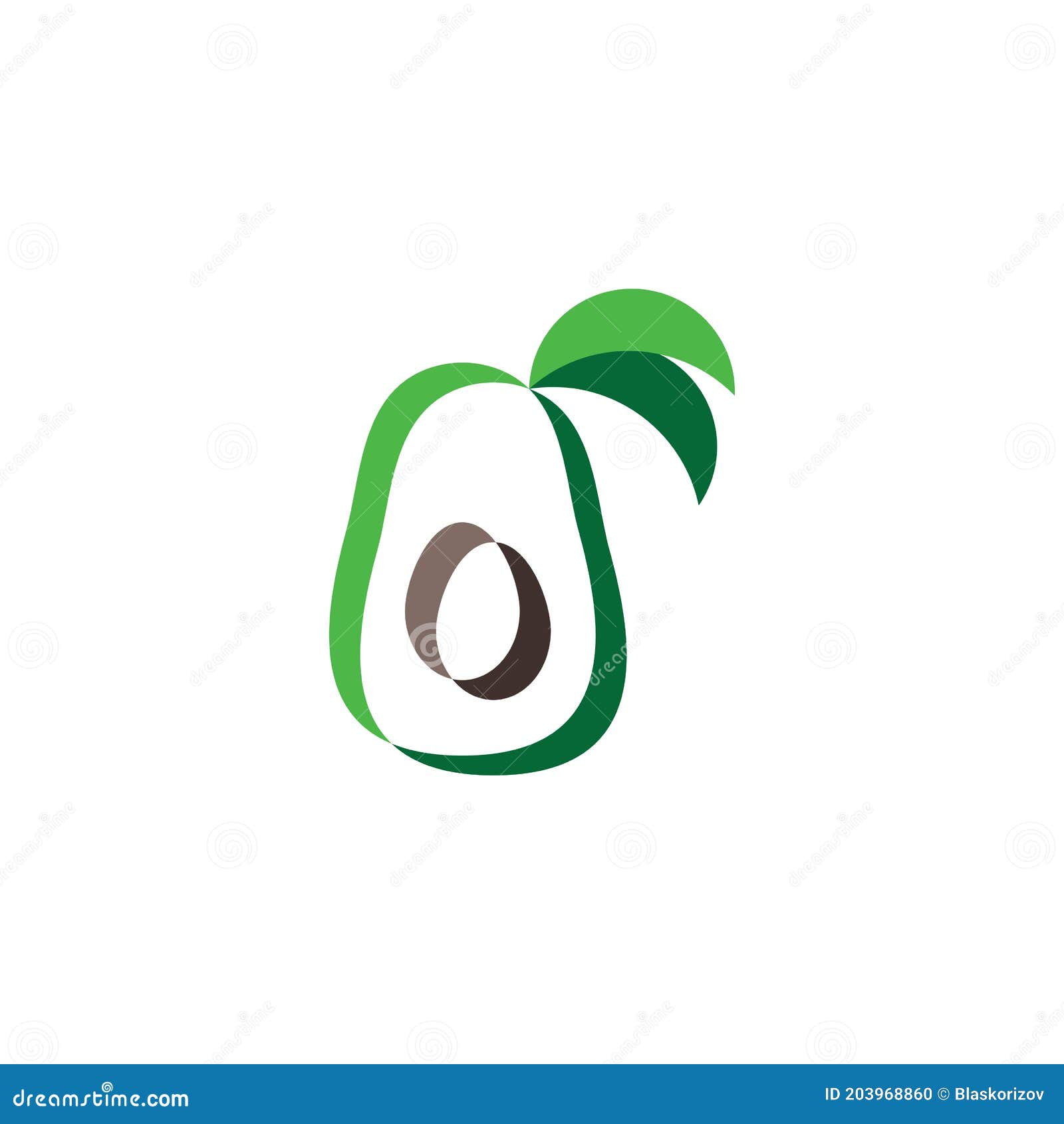 Avocado Icon Fruit Logo Symbol Element Stock Vector - Illustration of ...