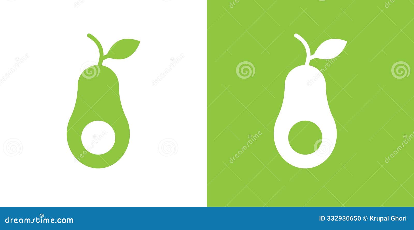 Avocado Icon Logo Set Vector Stock Vector - Illustration of signs, flat ...