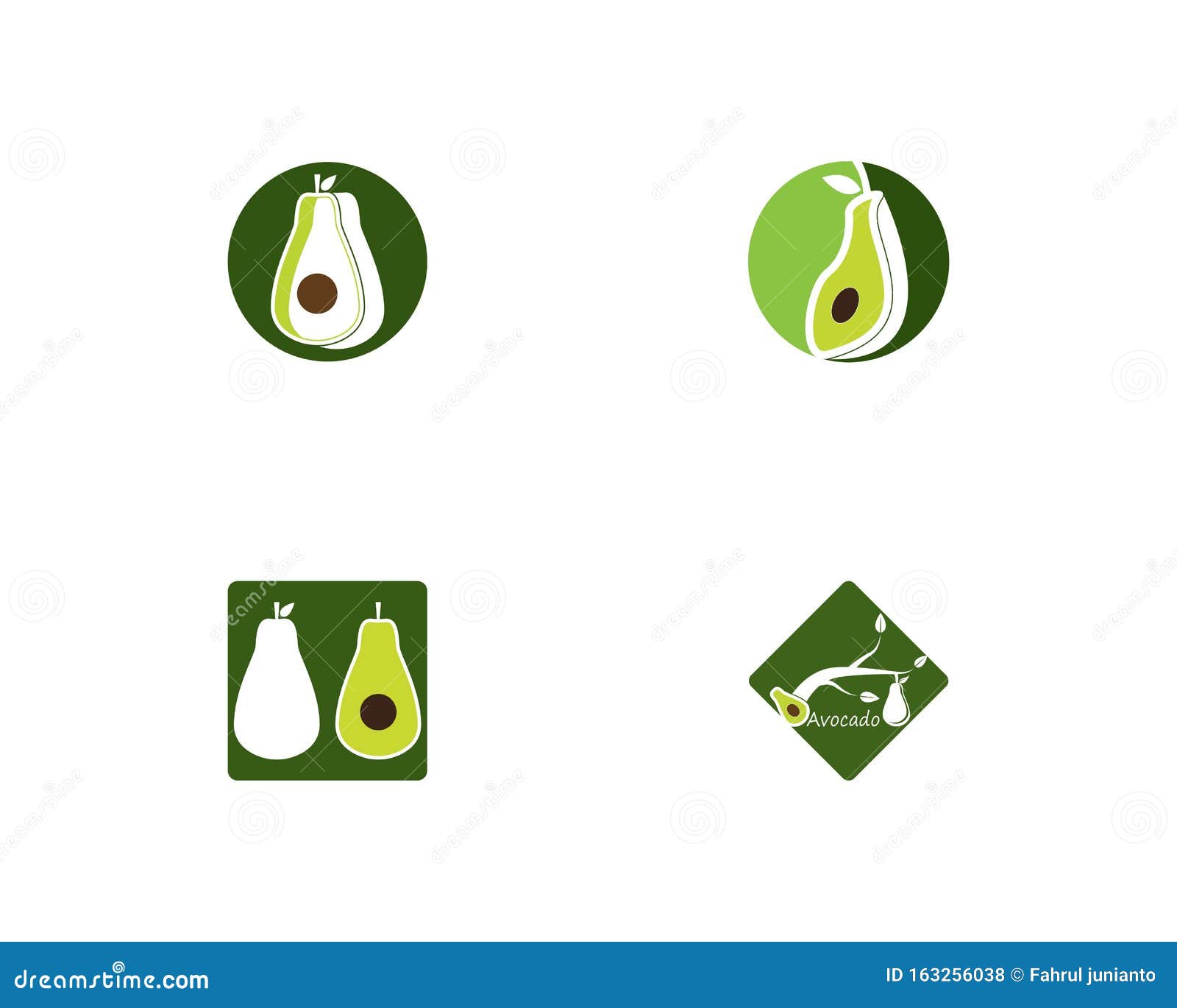 Avocado Icon and Symbol Vector Logo Illustration Stock Vector ...