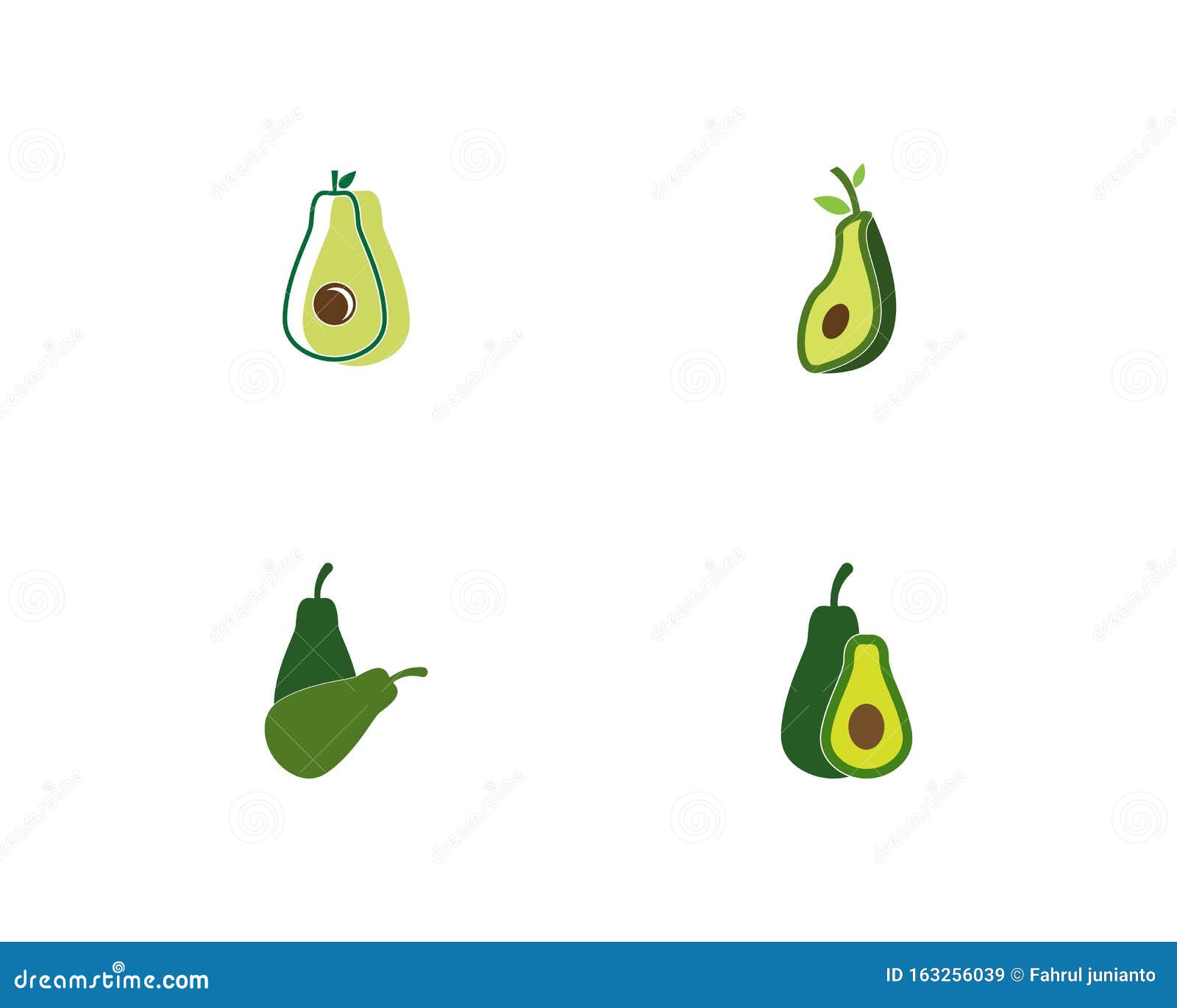 Avocado Icon and Symbol Vector Logo Illustration Stock Vector ...