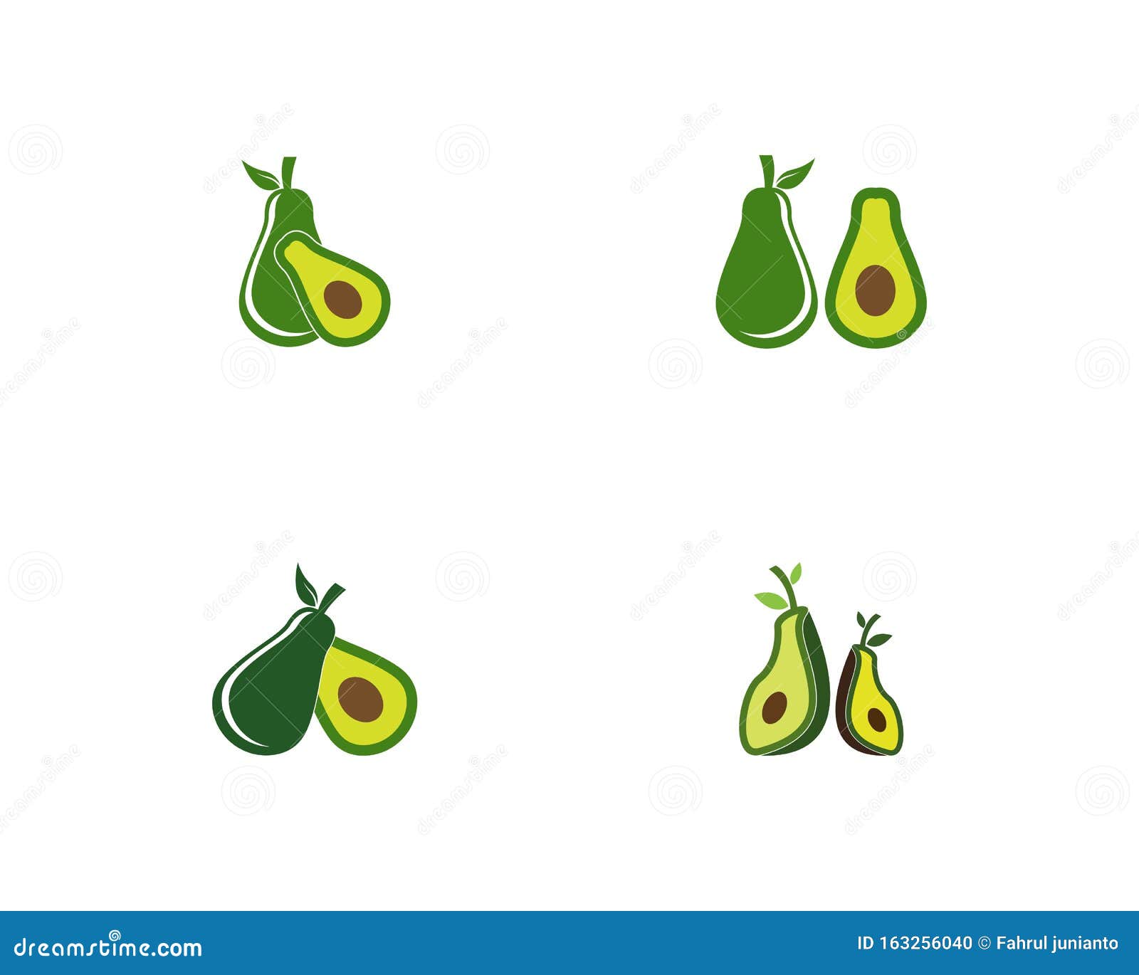 Avocado Icon and Symbol Vector Logo Illustration Stock Vector ...