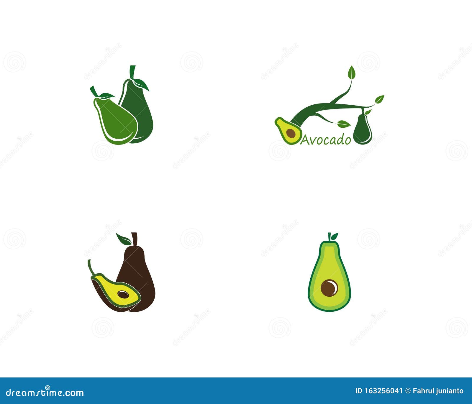 Avocado Icon and Symbol Vector Logo Illustration Stock Vector ...