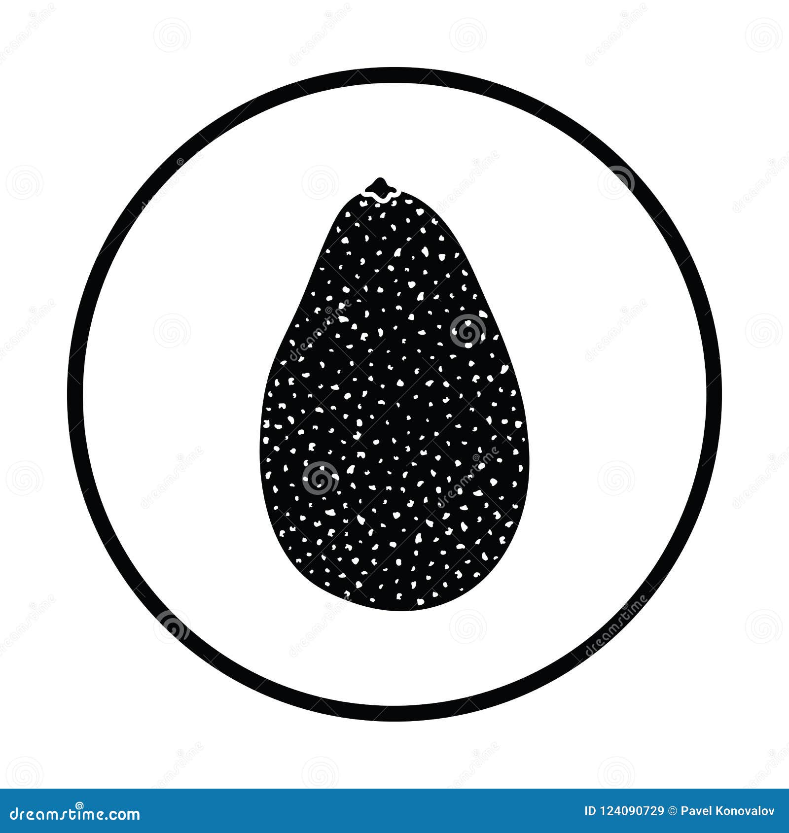 Avocado icon stock vector. Illustration of organic, fresh - 124090729