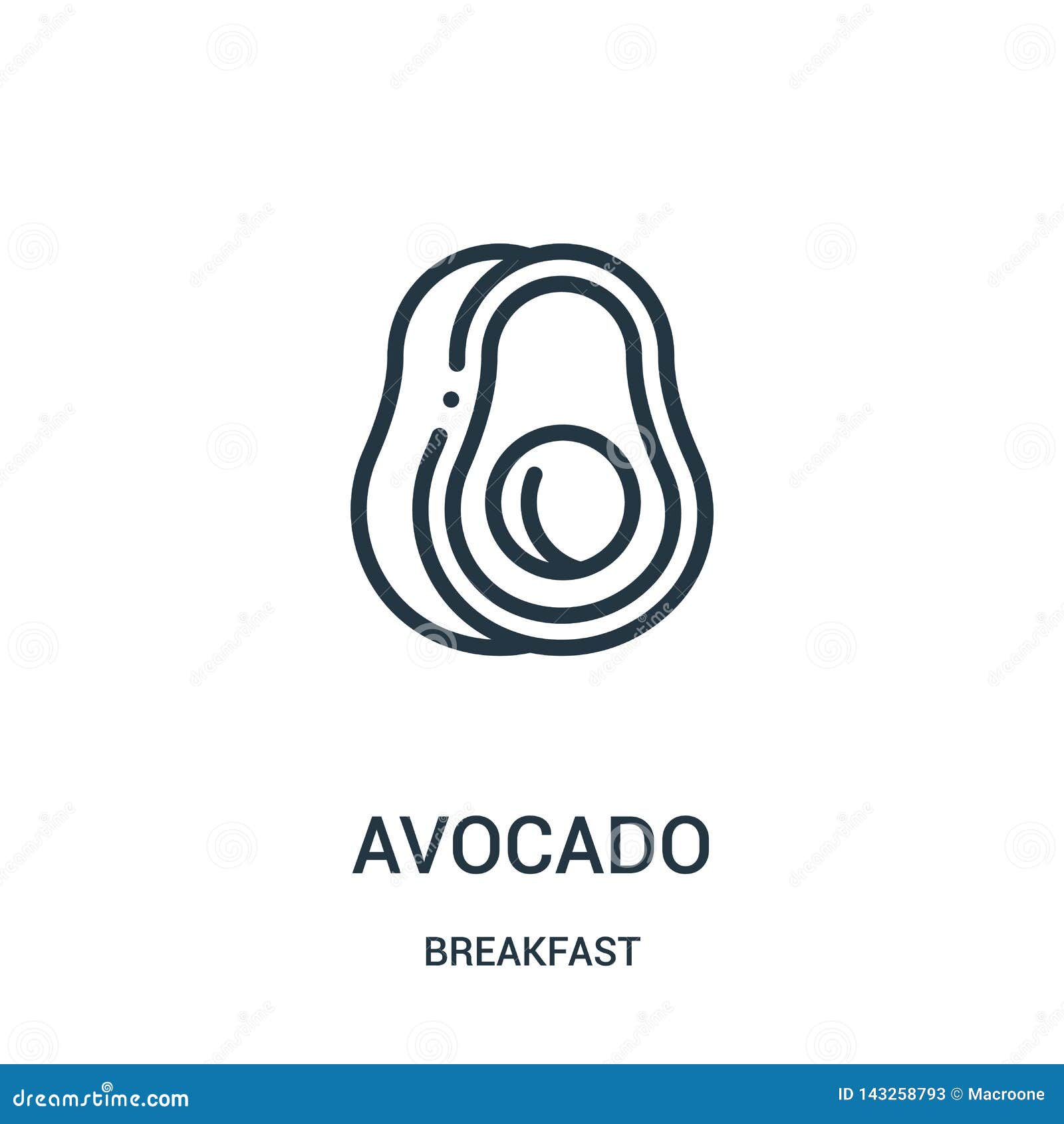 Avocado Icon Vector from Breakfast Collection. Thin Line Avocado ...