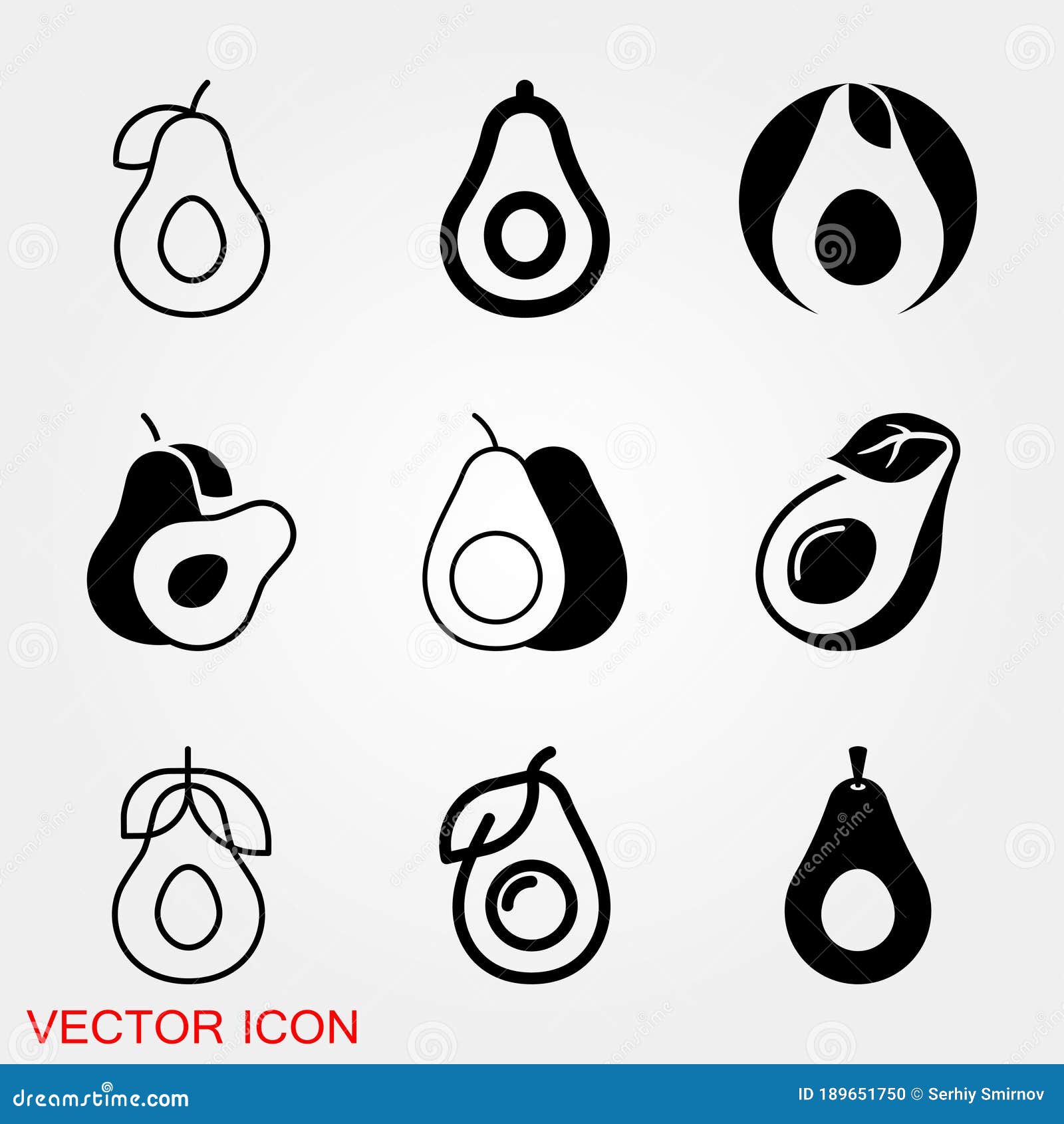 Avocado Icon for Web and Mobile, Modern Minimalistic Flat Design Stock ...