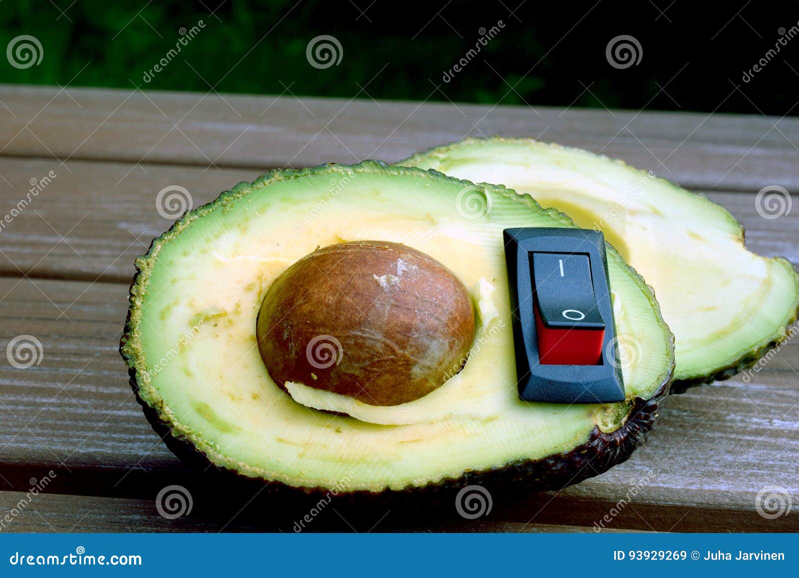 Avocado with Inserted Power Switch. Stock Image - Image of americana ...