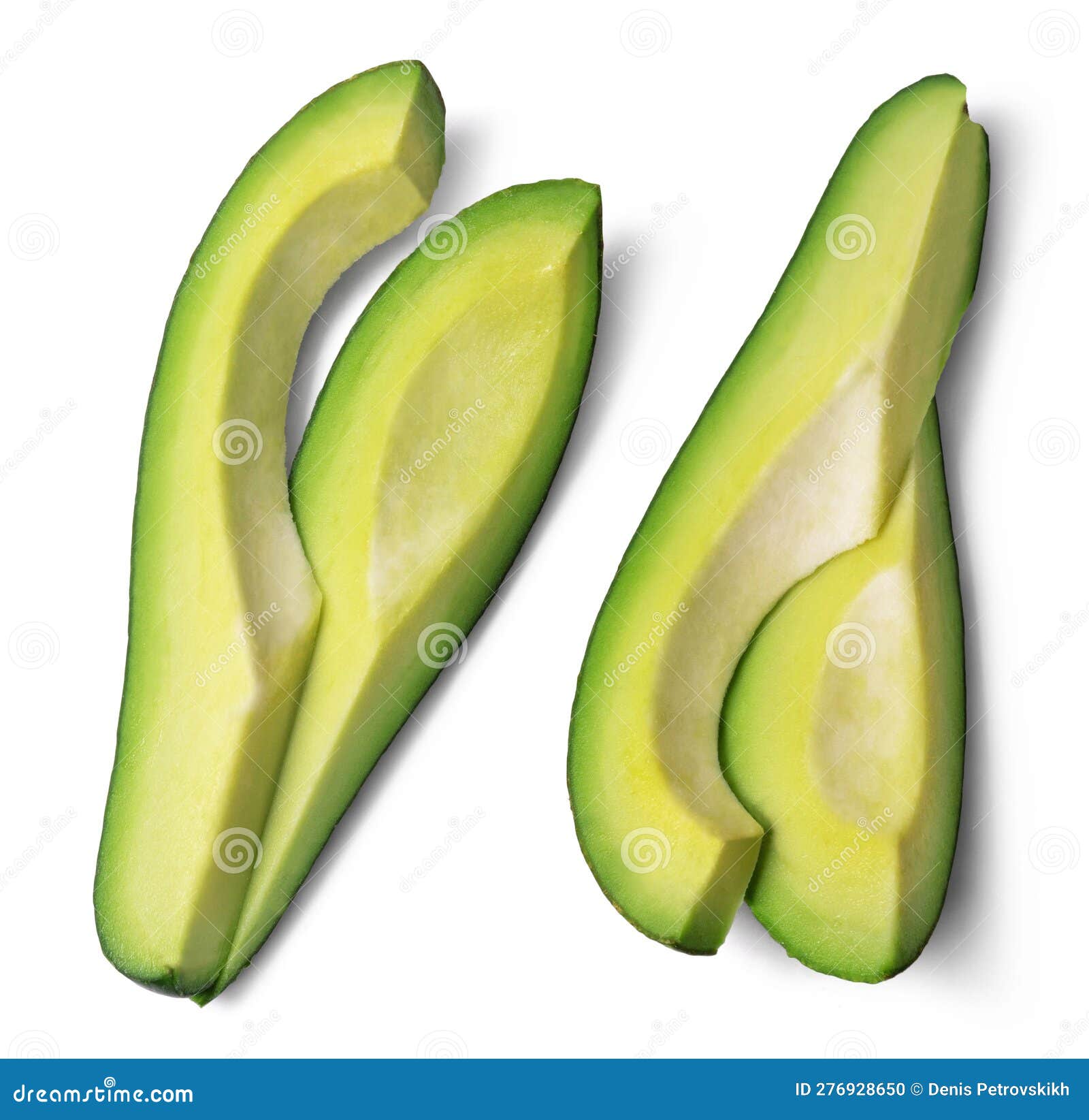 Avocado Isolated. Ripe Avocado Slices on a White. Stock Photo - Image ...