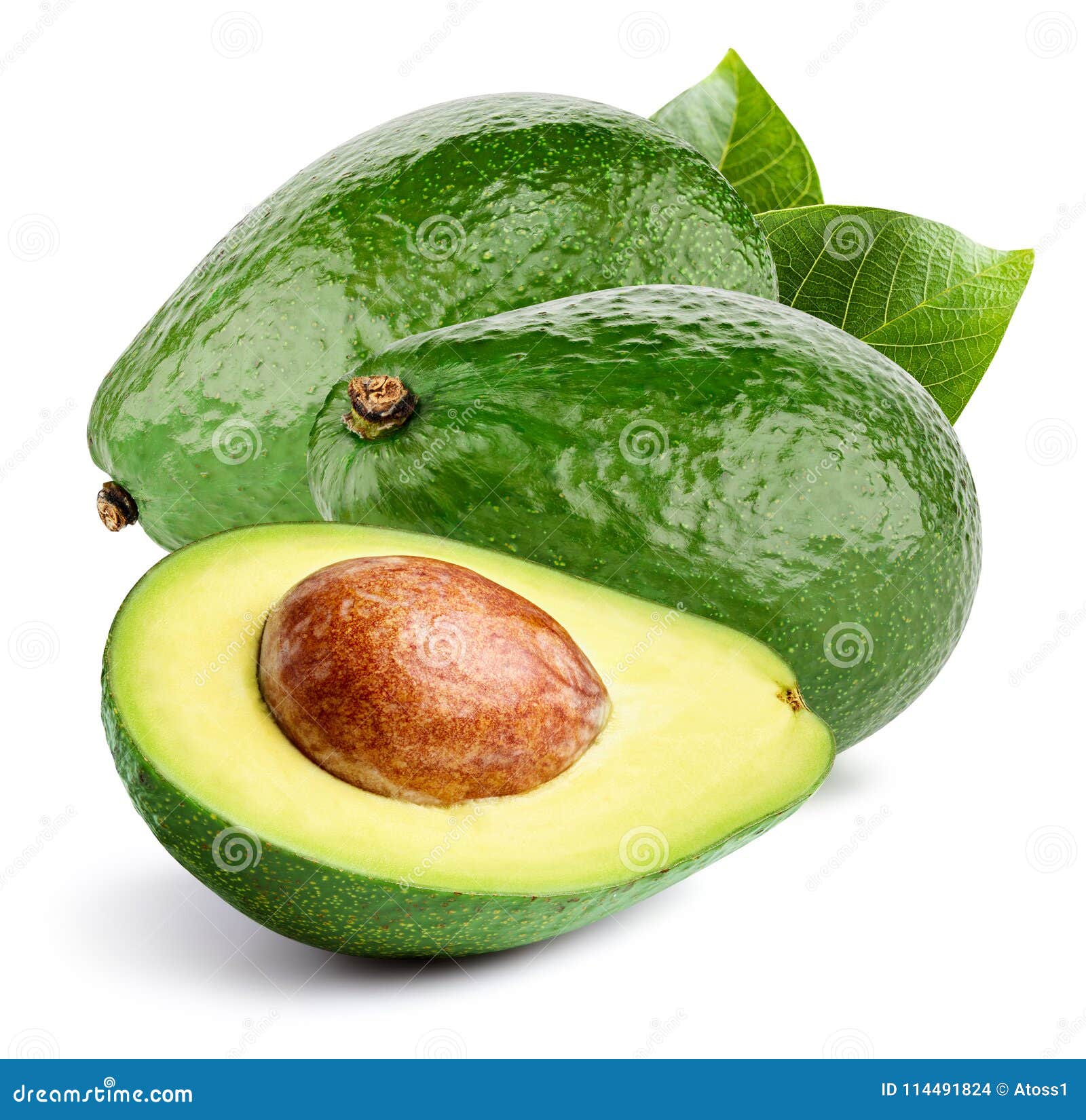 Avocado isolated on white stock photo. Image of tropical - 114491824