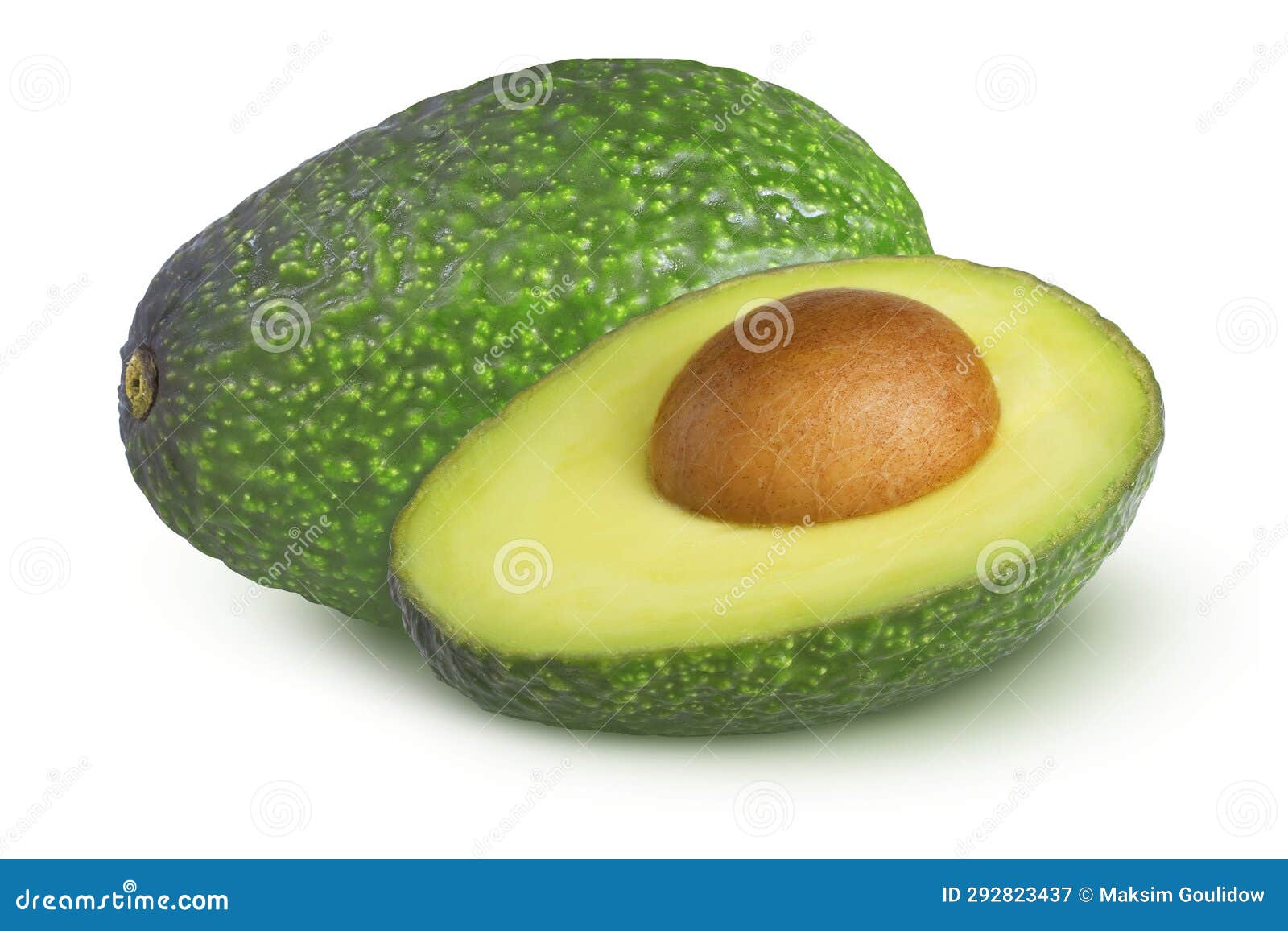 Avocado on Isolated White Background. Stock Image - Image of path ...