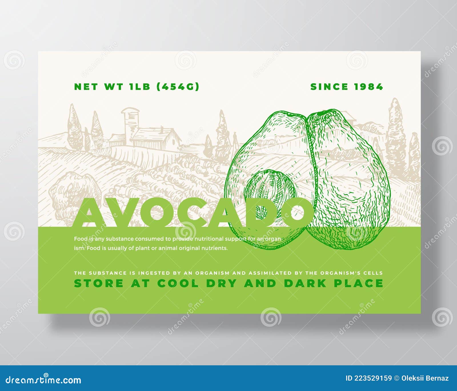 Avocado Label Template. Abstract Vector Packaging Design Layout Stock ...