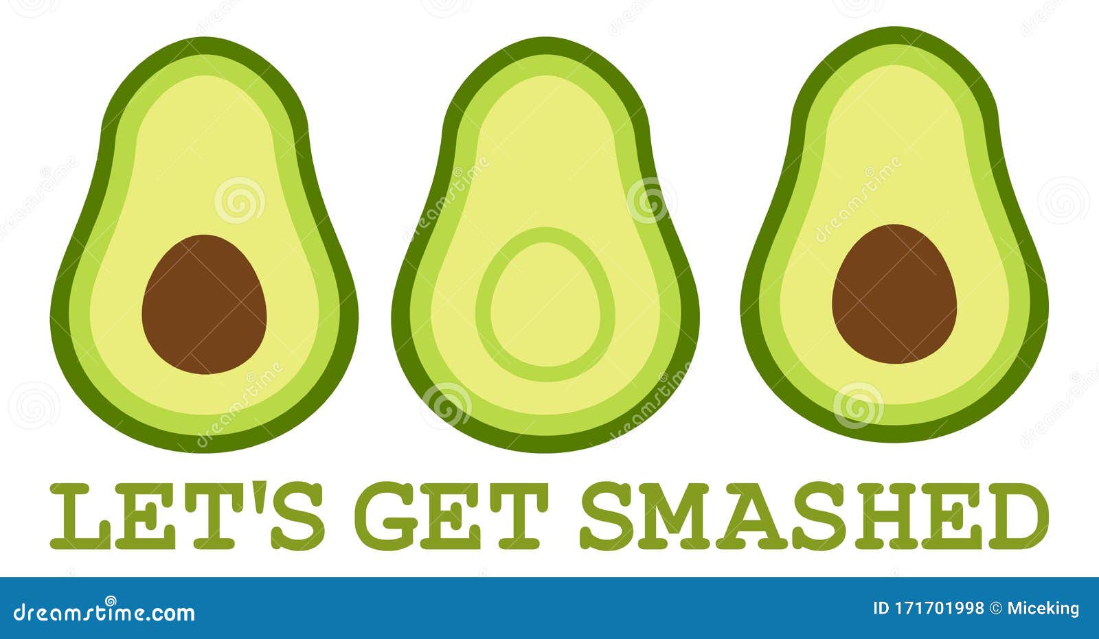 Avocado let`s get smashed stock vector. Illustration of logo - 171701998