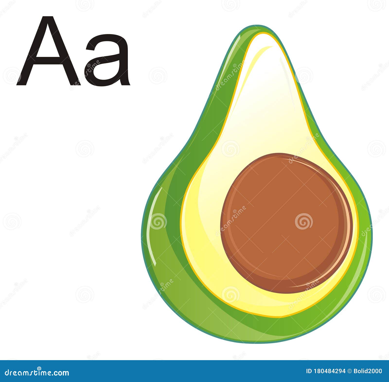 Avocado and letters stock illustration. Illustration of emotion - 180484294