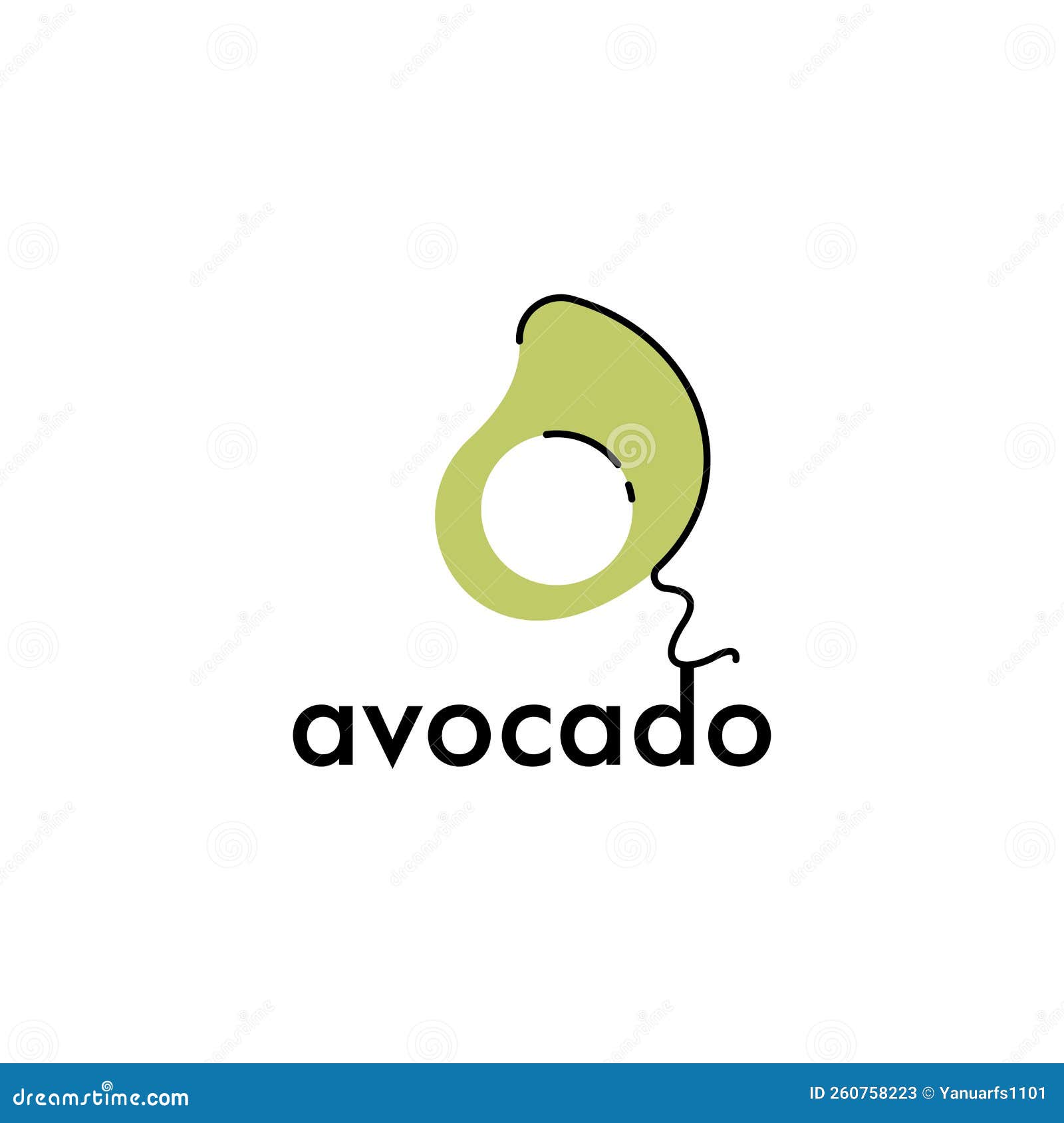 Avocado Logo Design Concept Vector Stock Illustration - Illustration of ...